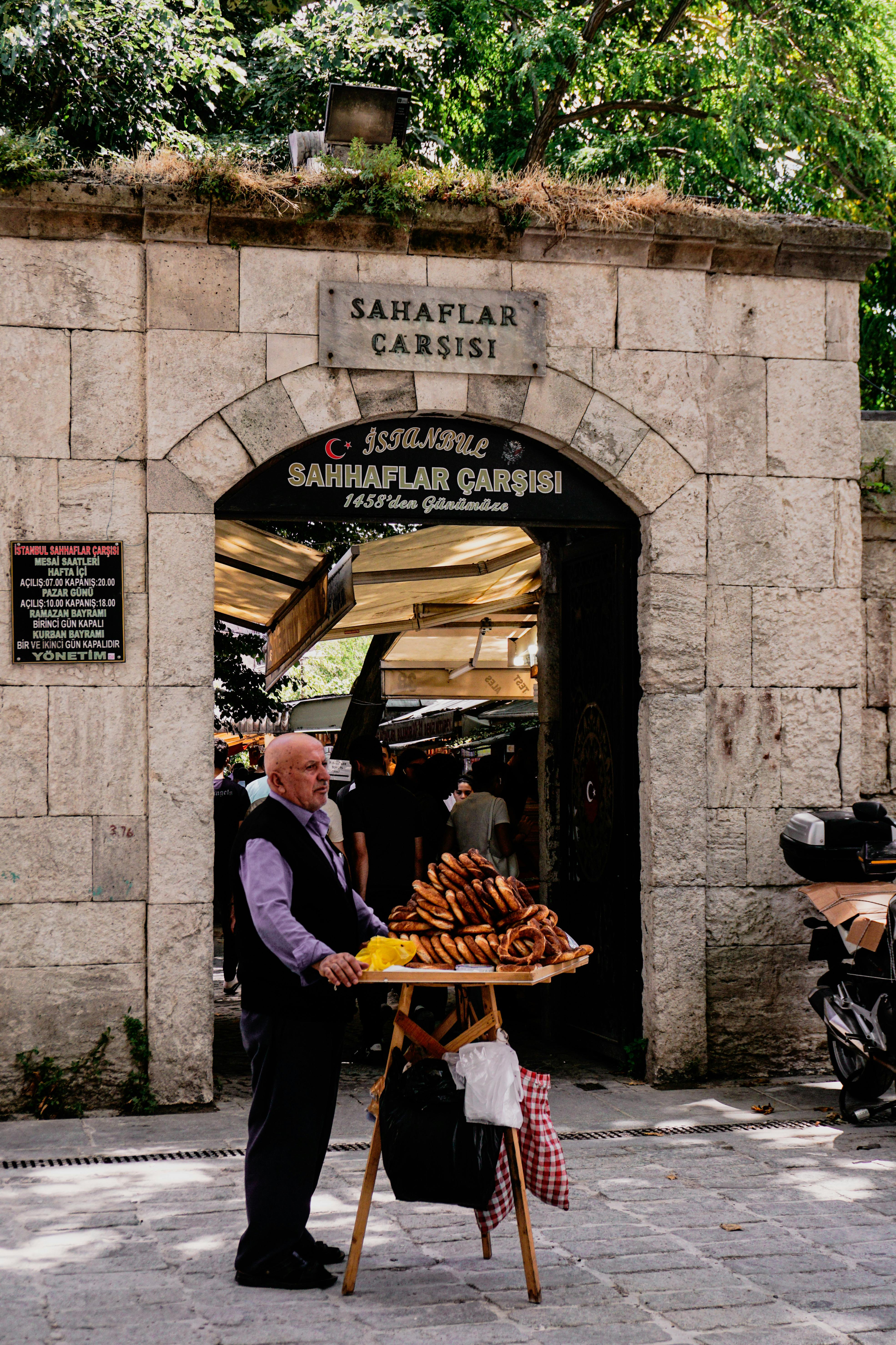 Elderly Man Selling Simit Bread on the Street · Free Stock Photo