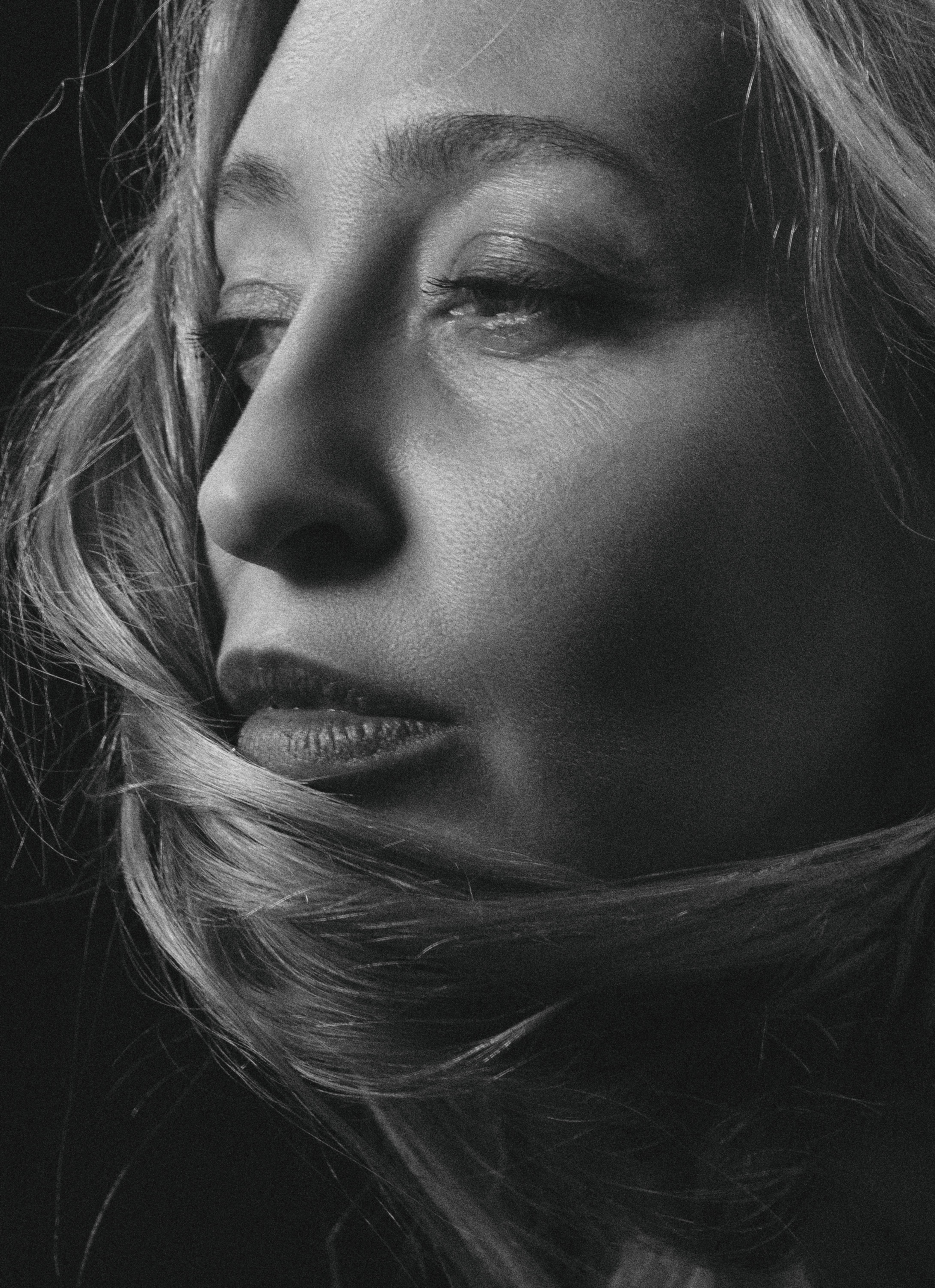 Grayscale Portrait of a Woman · Free Stock Photo