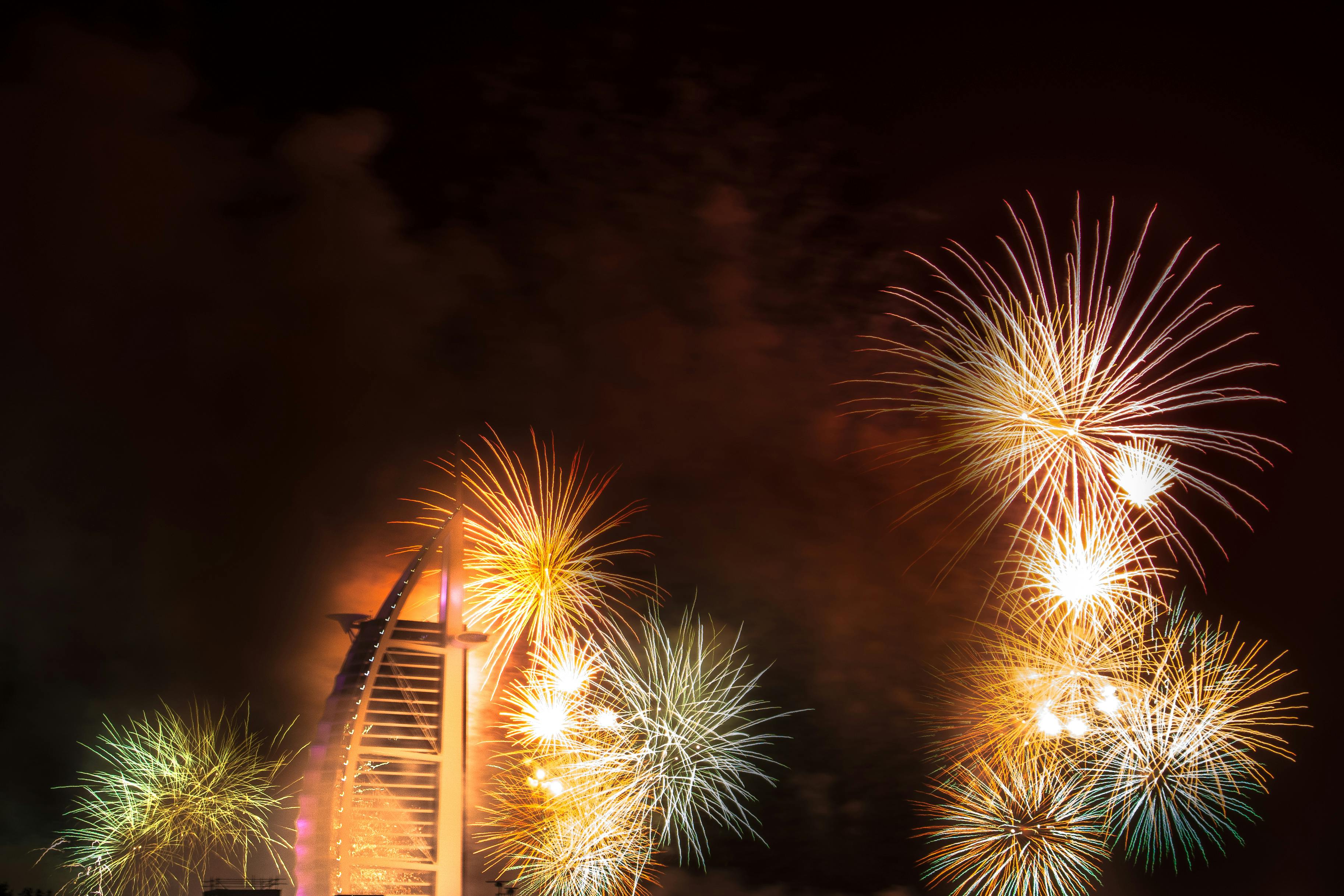 Fireworks Over the Buildings · Free Stock Photo