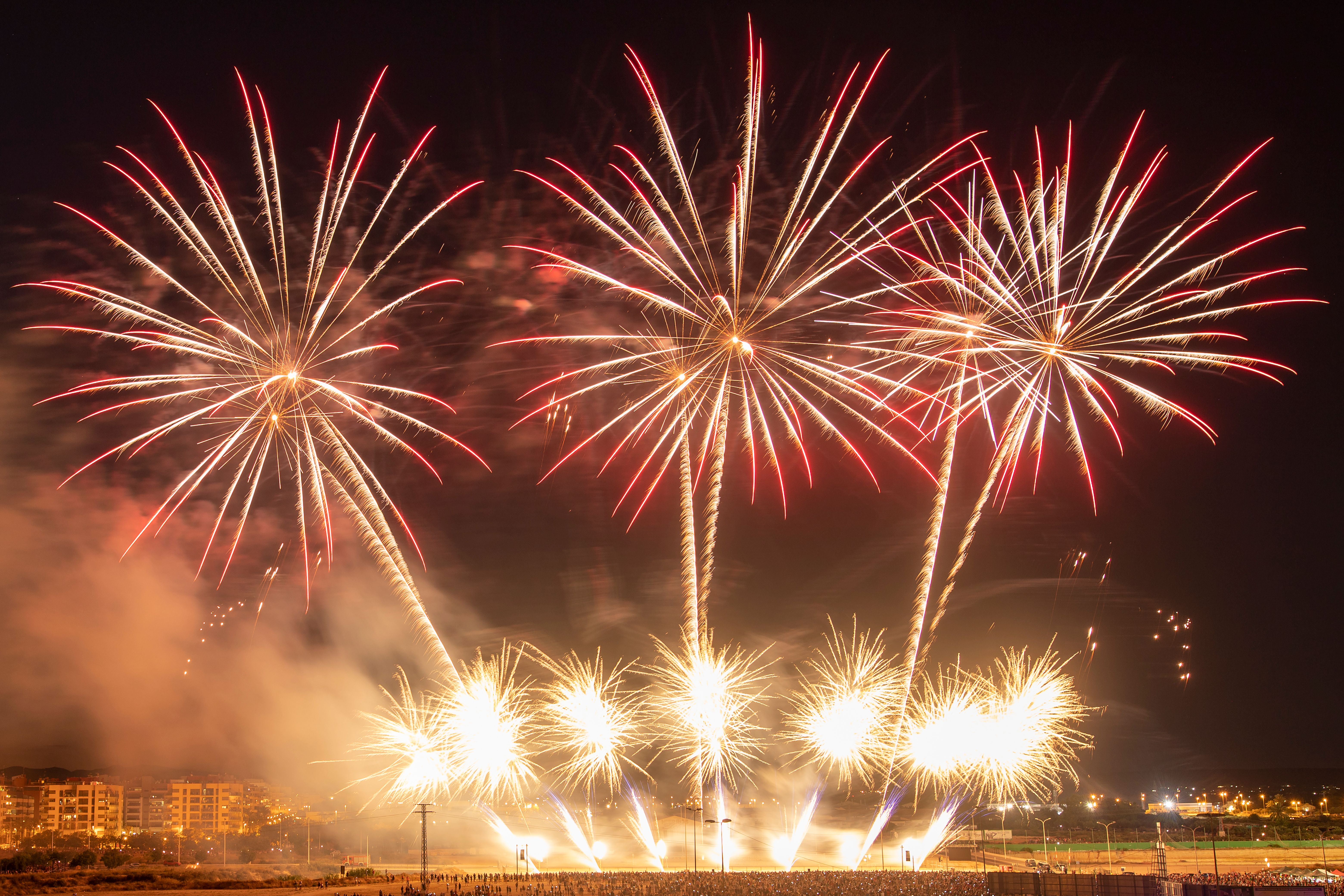 A Fireworks Display at Night Time · Free Stock Photo