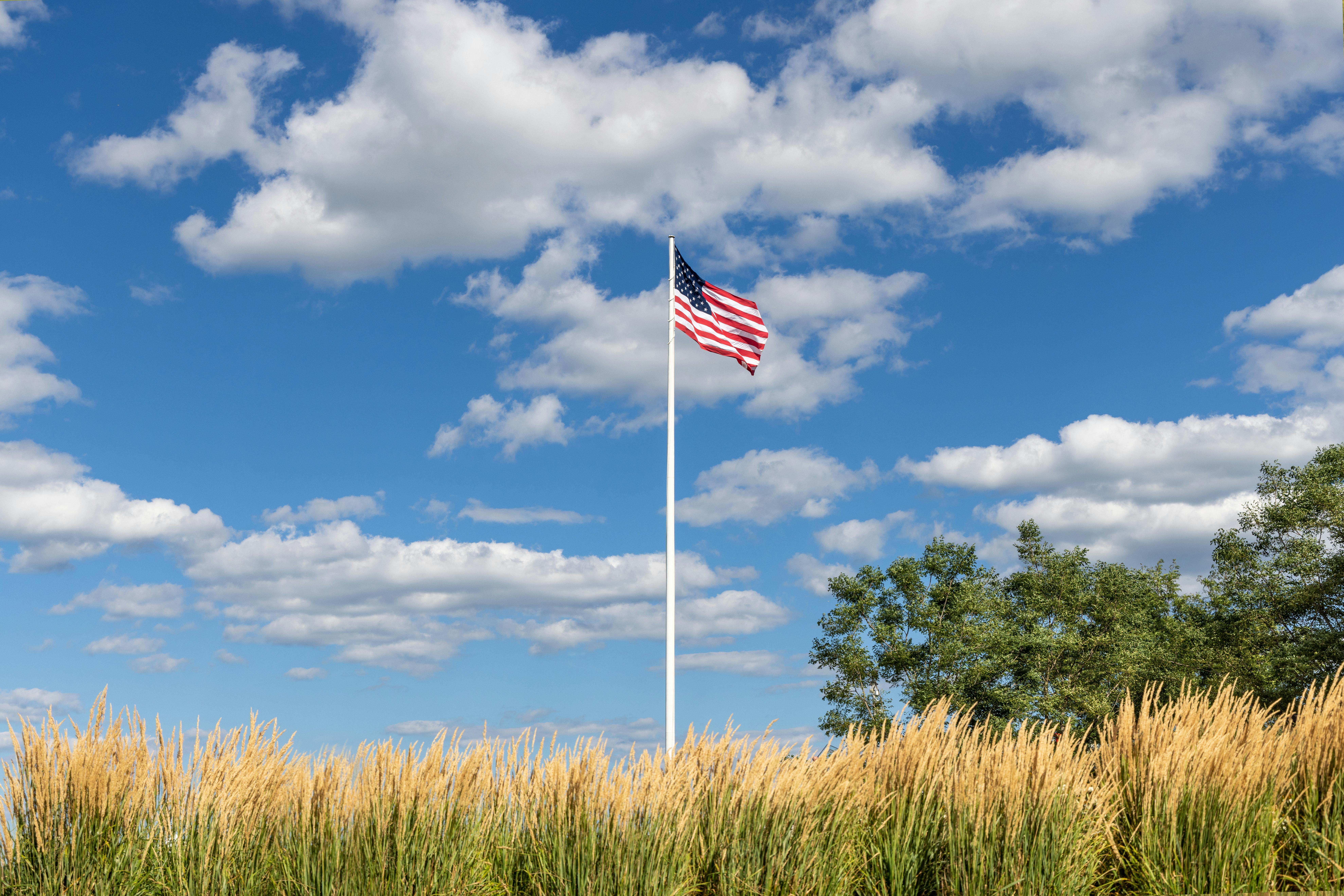 American Flag on a Grass Field · Free Stock Photo