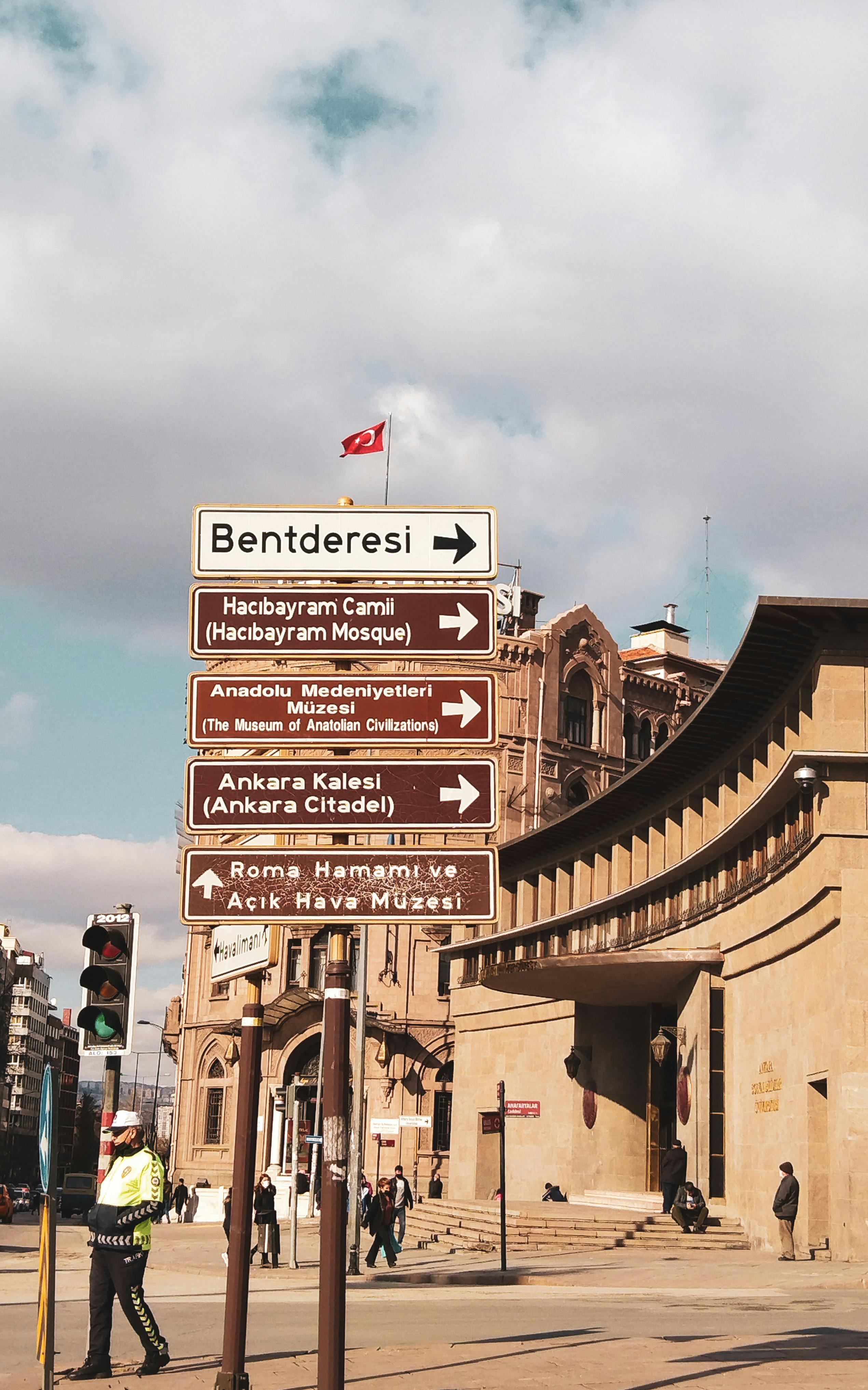Signs Showing Directions to Tourist Attractions in Ankara · Free Stock ...