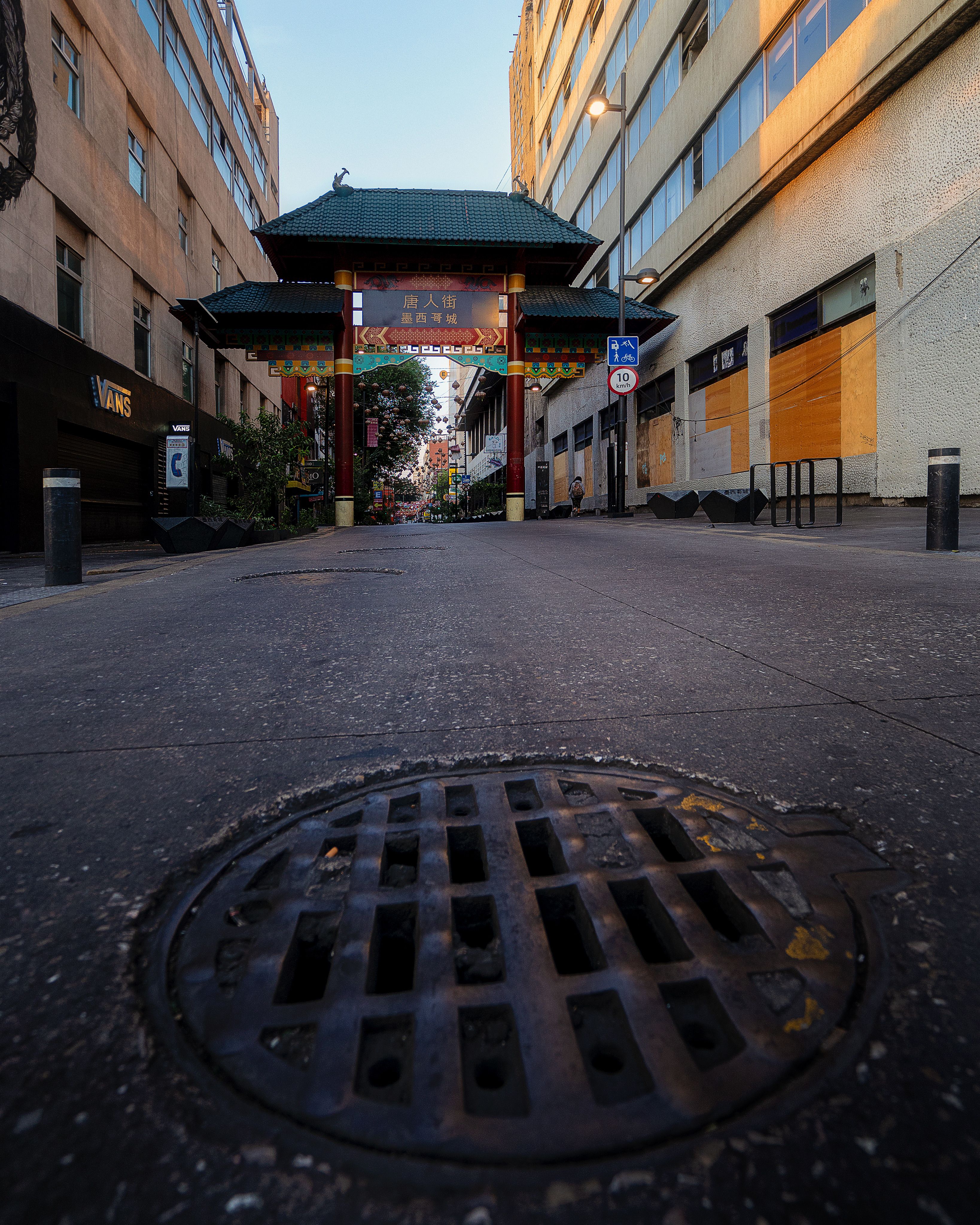 A Street with a Manhole · Free Stock Photo