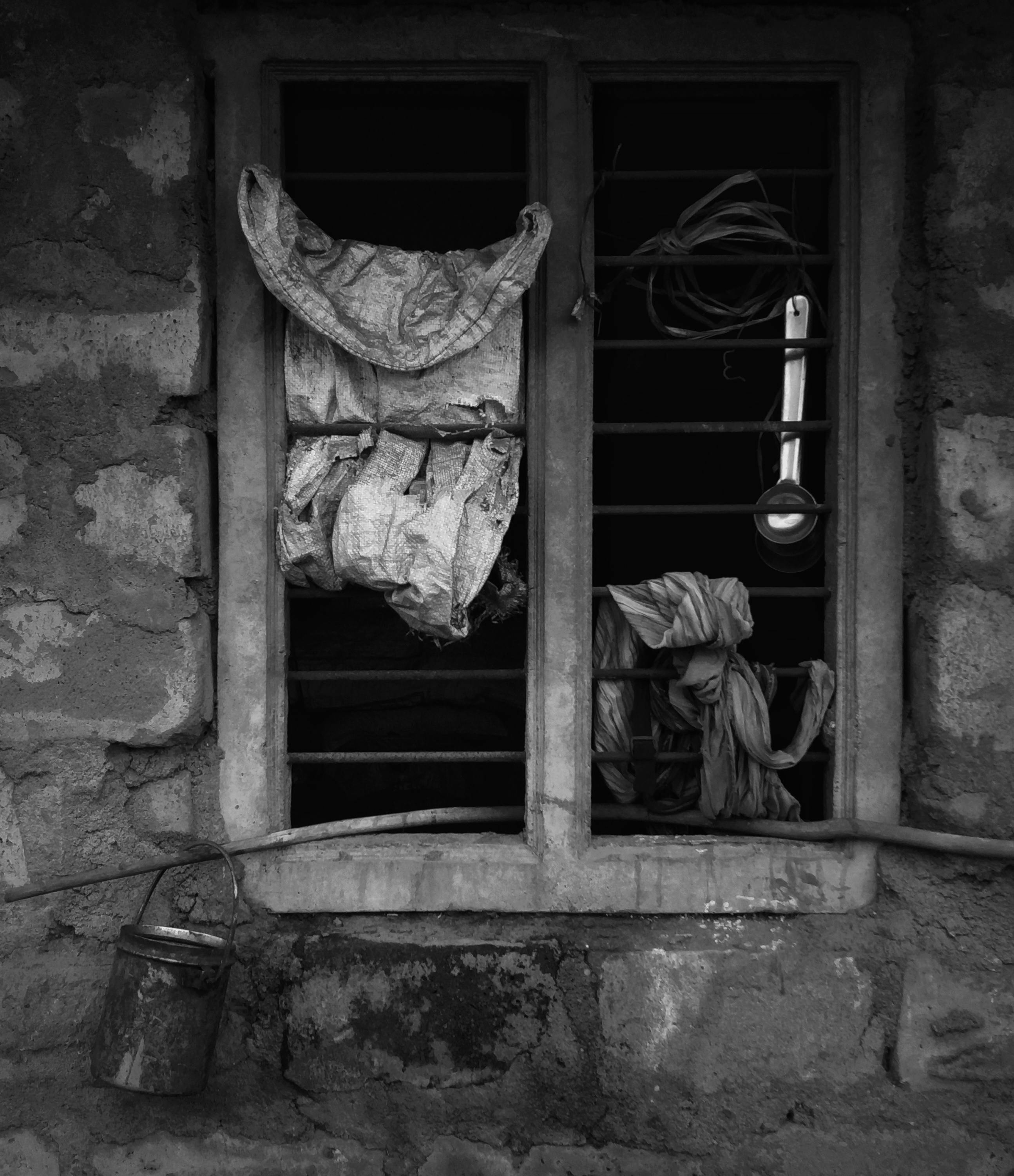 Grayscale Photograph of a Window · Free Stock Photo