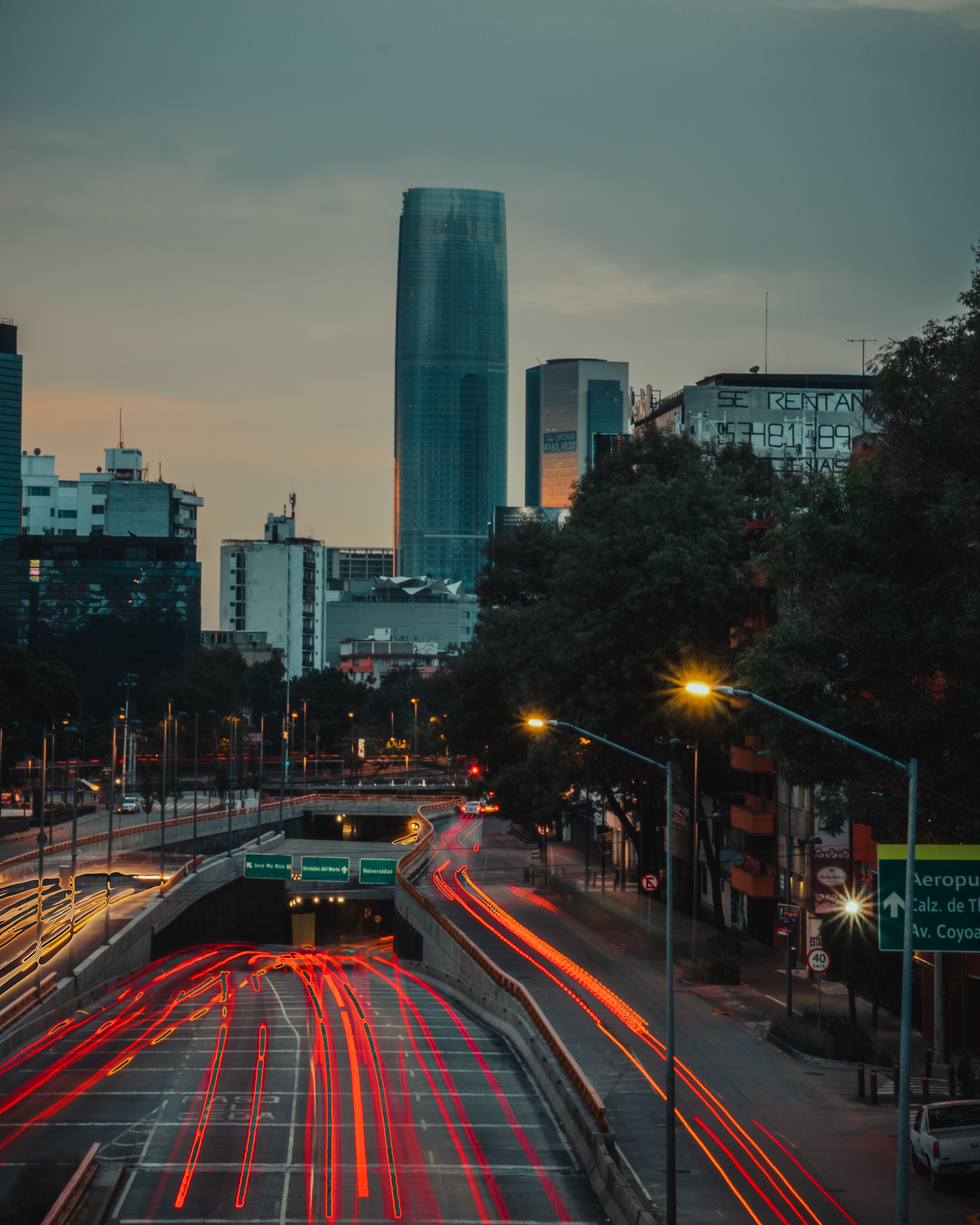 A Modern City Downtown at Sunset · Free Stock Photo
