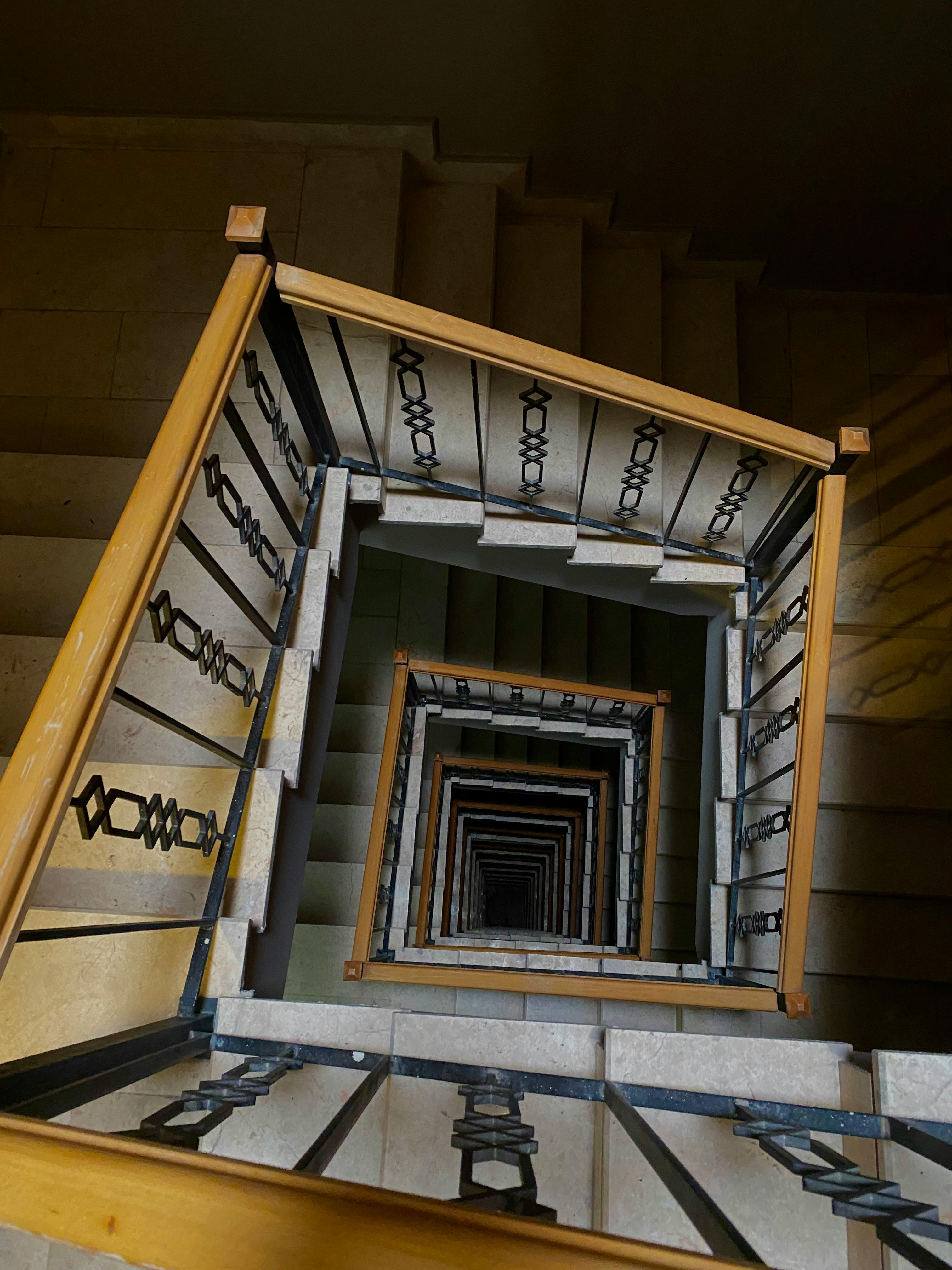 Bottom View of Stairs Inside Building · Free Stock Photo