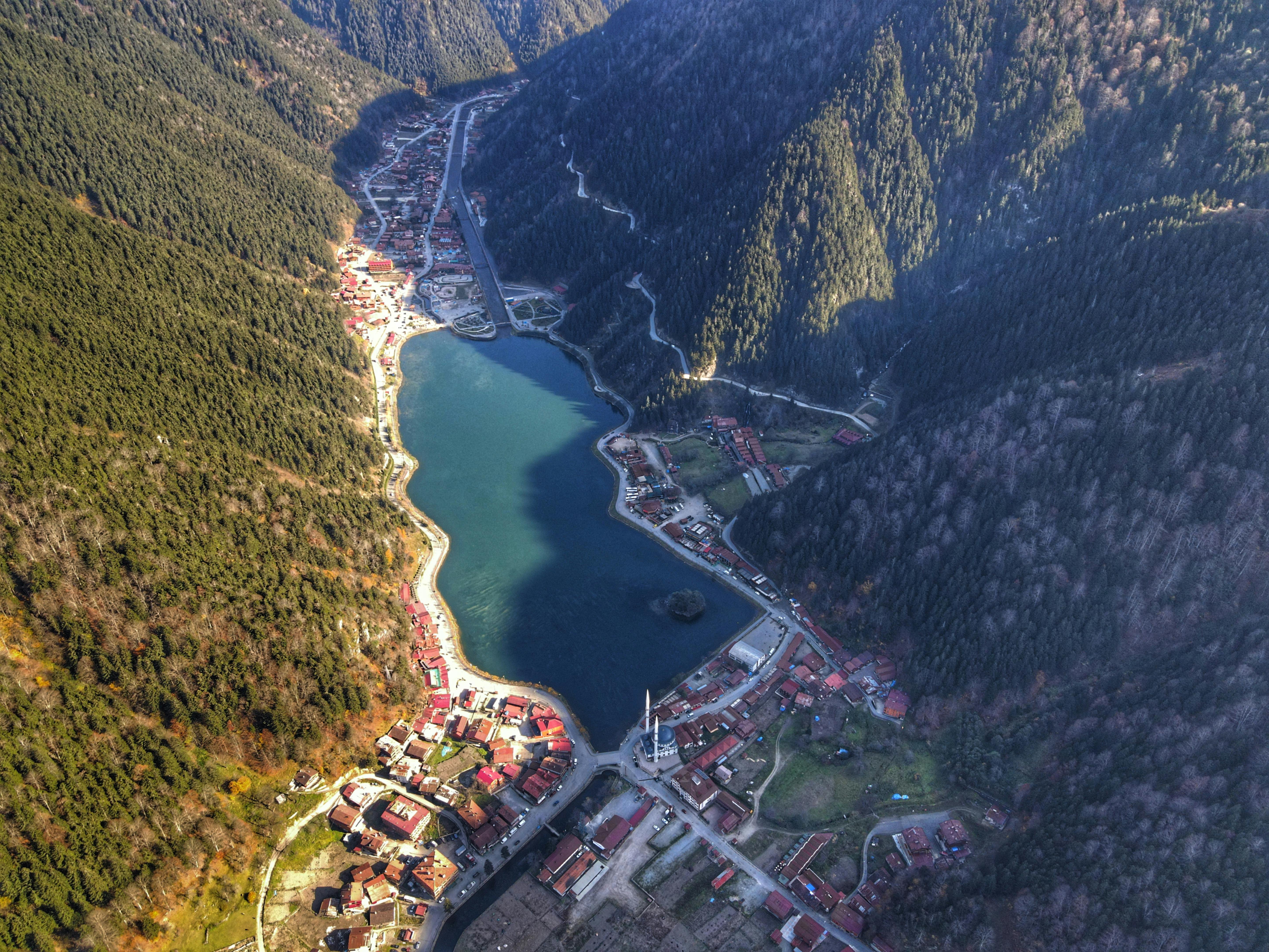 Aerial View of the Water Dam in Vacha Reservoir, Bulgaria · Free Stock ...