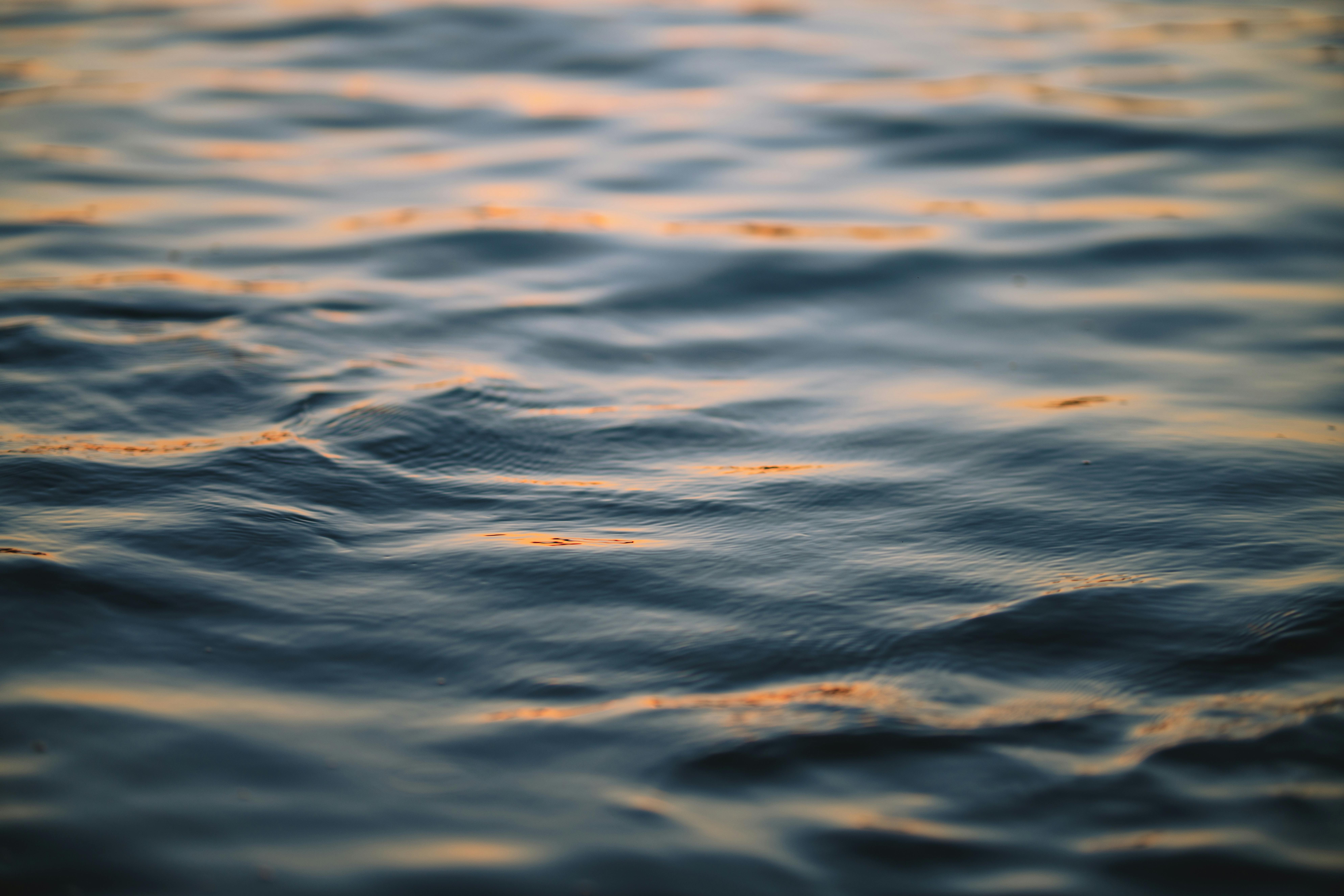 Close-up of Calm Water Surface on Sunset · Free Stock Photo