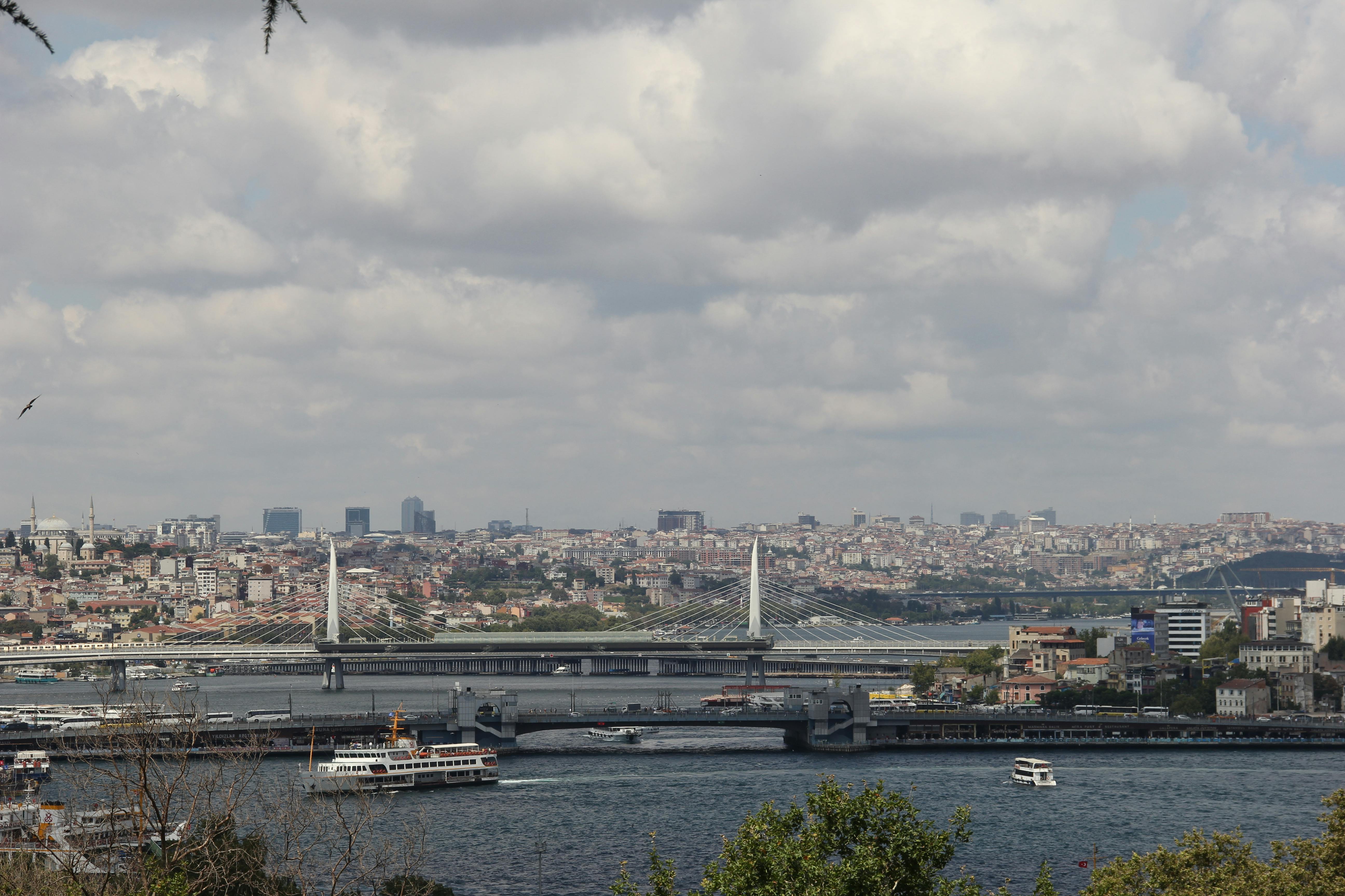 Golden Horn Metro Bridge at Dusk · Free Stock Photo