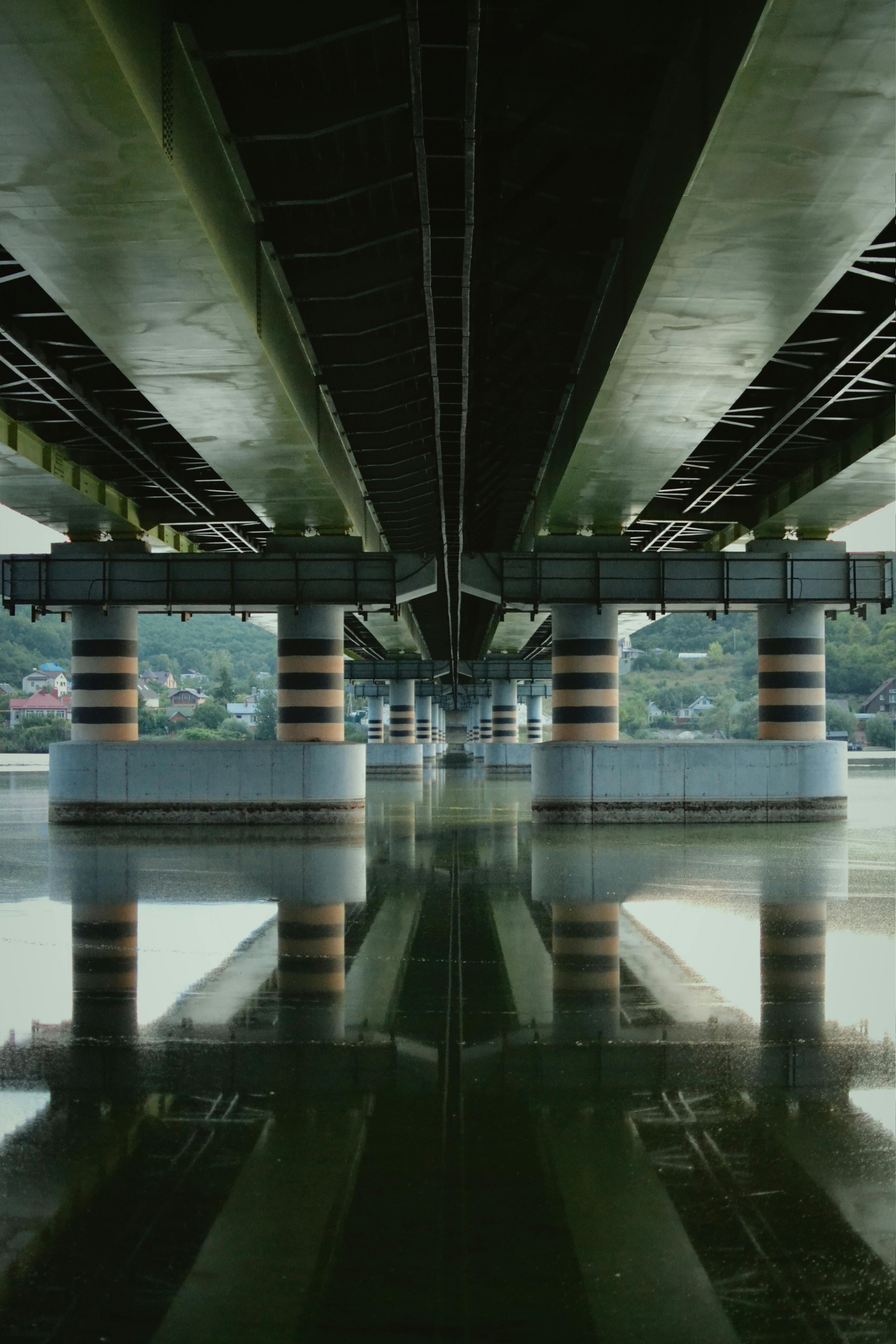 Red Metal Bridge over River · Free Stock Photo