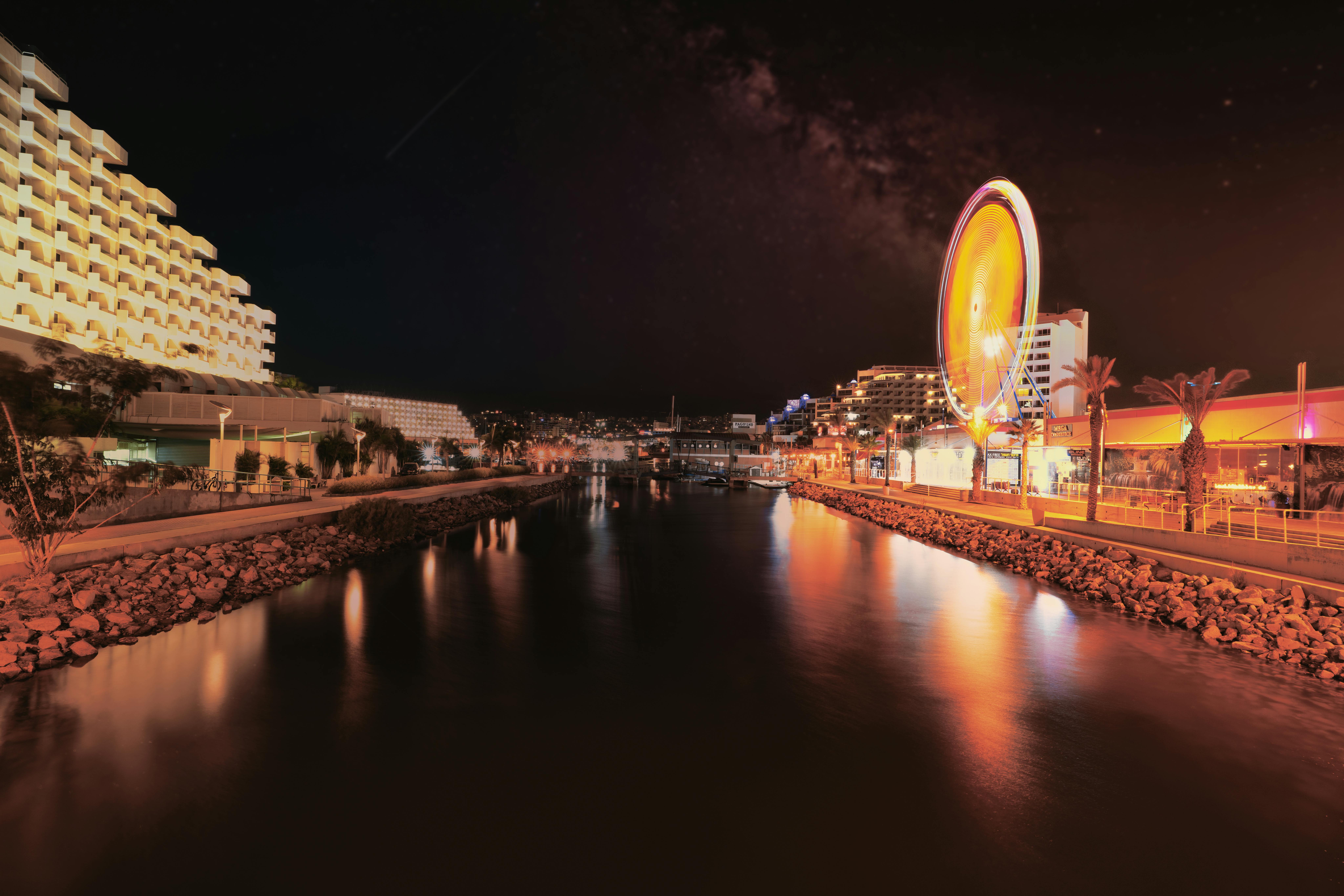 City Lights Waterfront During Night · Free Stock Photo