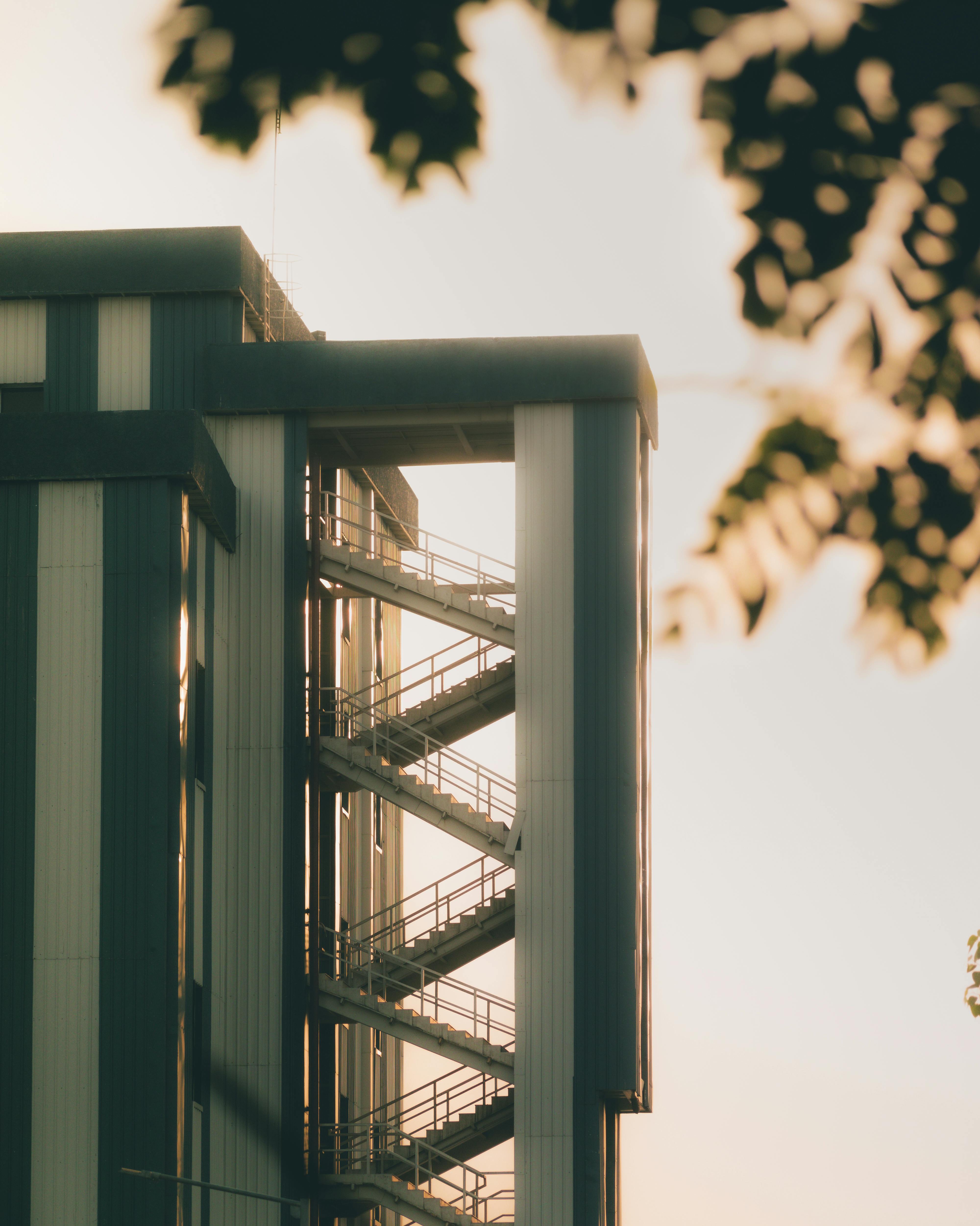 High Rise Building with Metal Industrial Staircase on Side · Free Stock ...