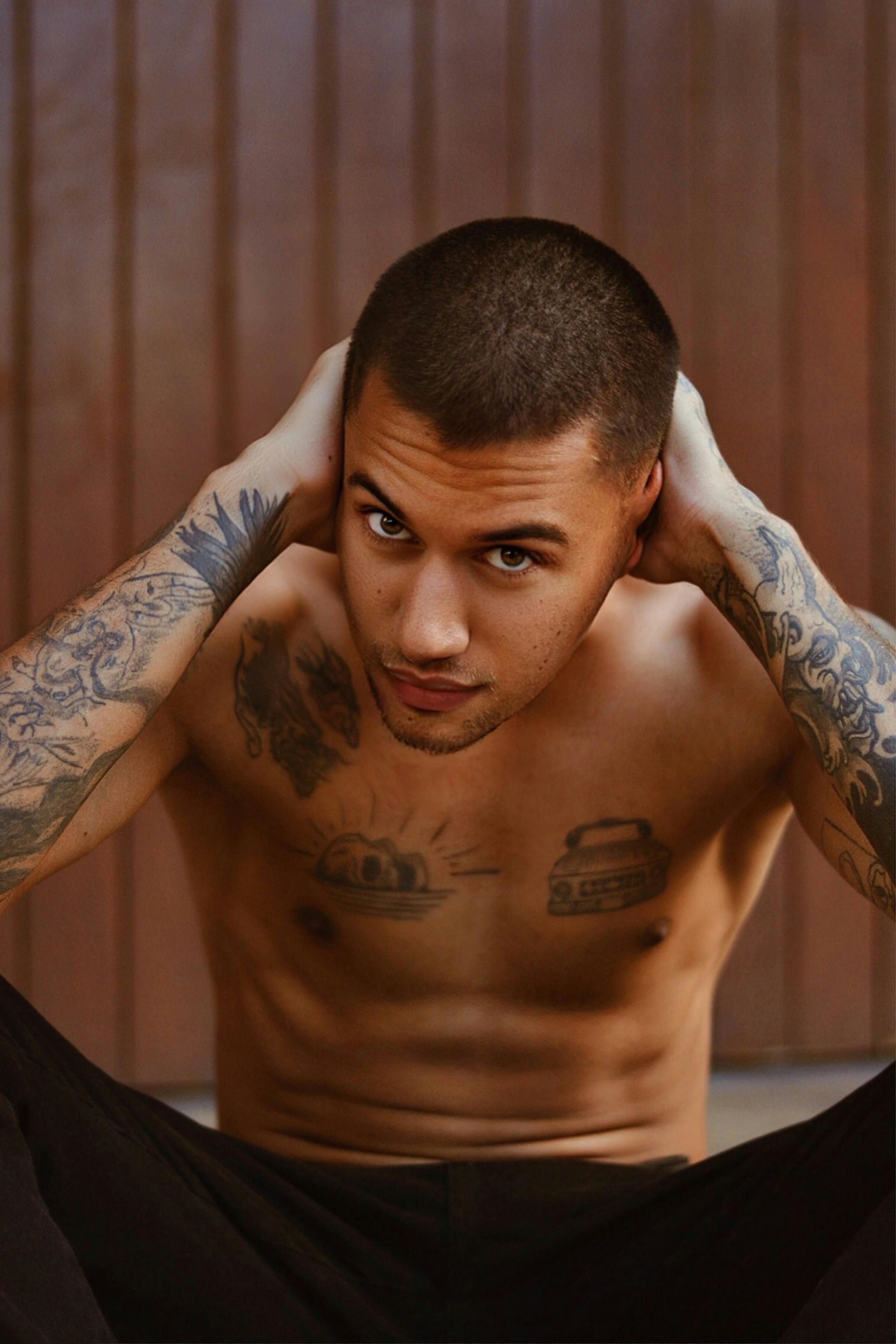 Handsome Shirtless Man Posing · Free Stock Photo