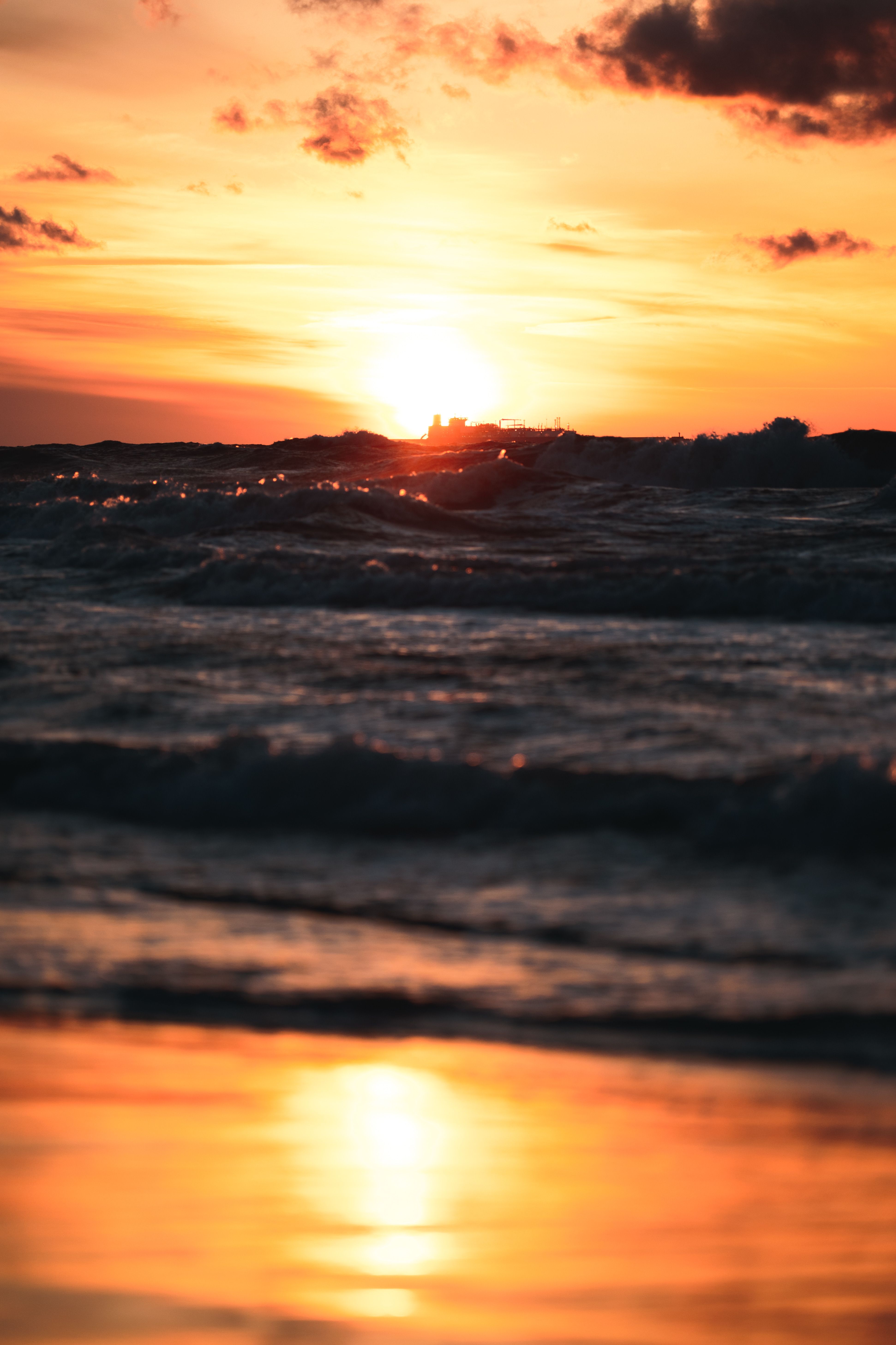 A Sea Waves During Sunset · Free Stock Photo