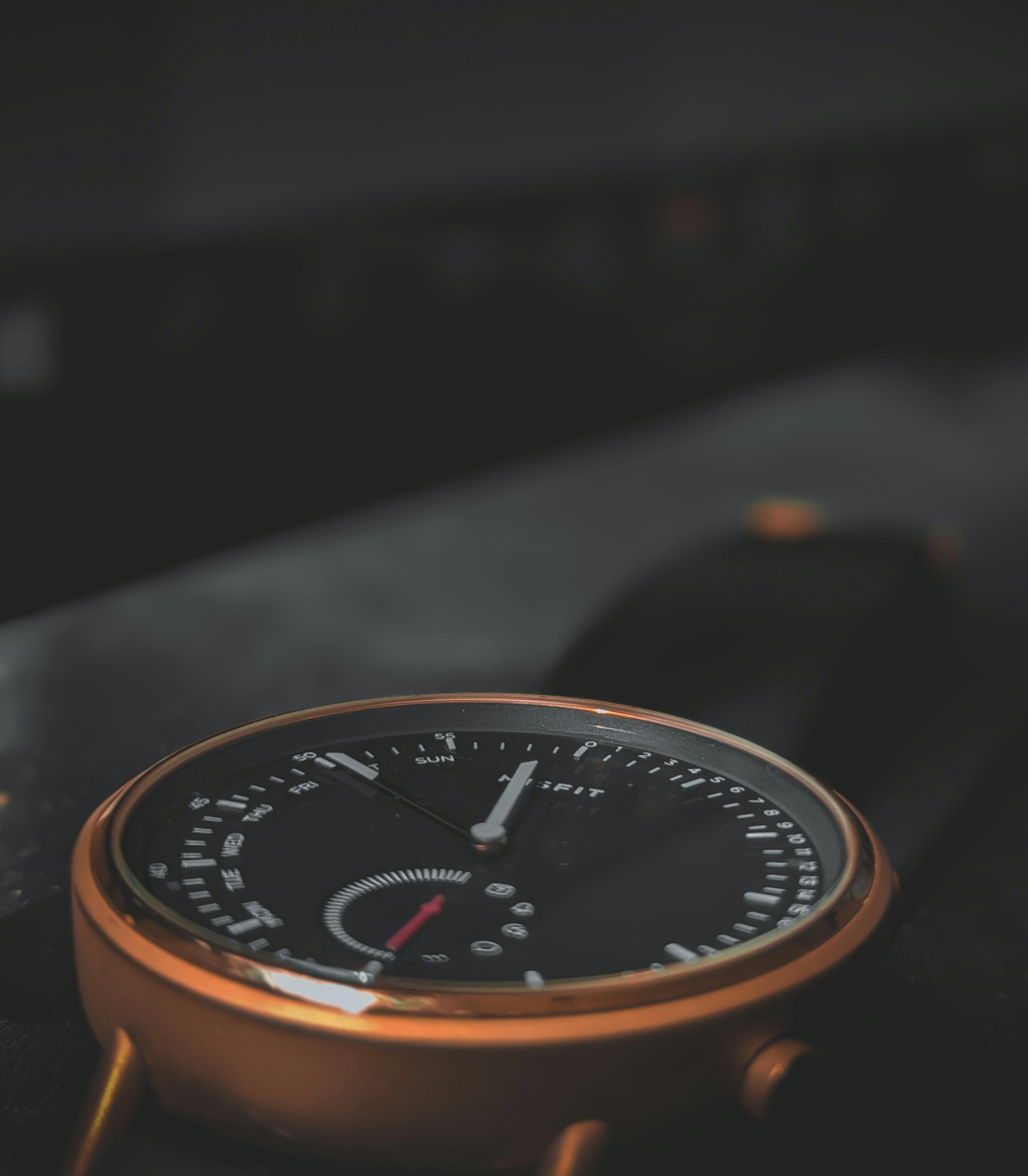 Close-Up Photo of Clock Pointing at 2 · Free Stock Photo