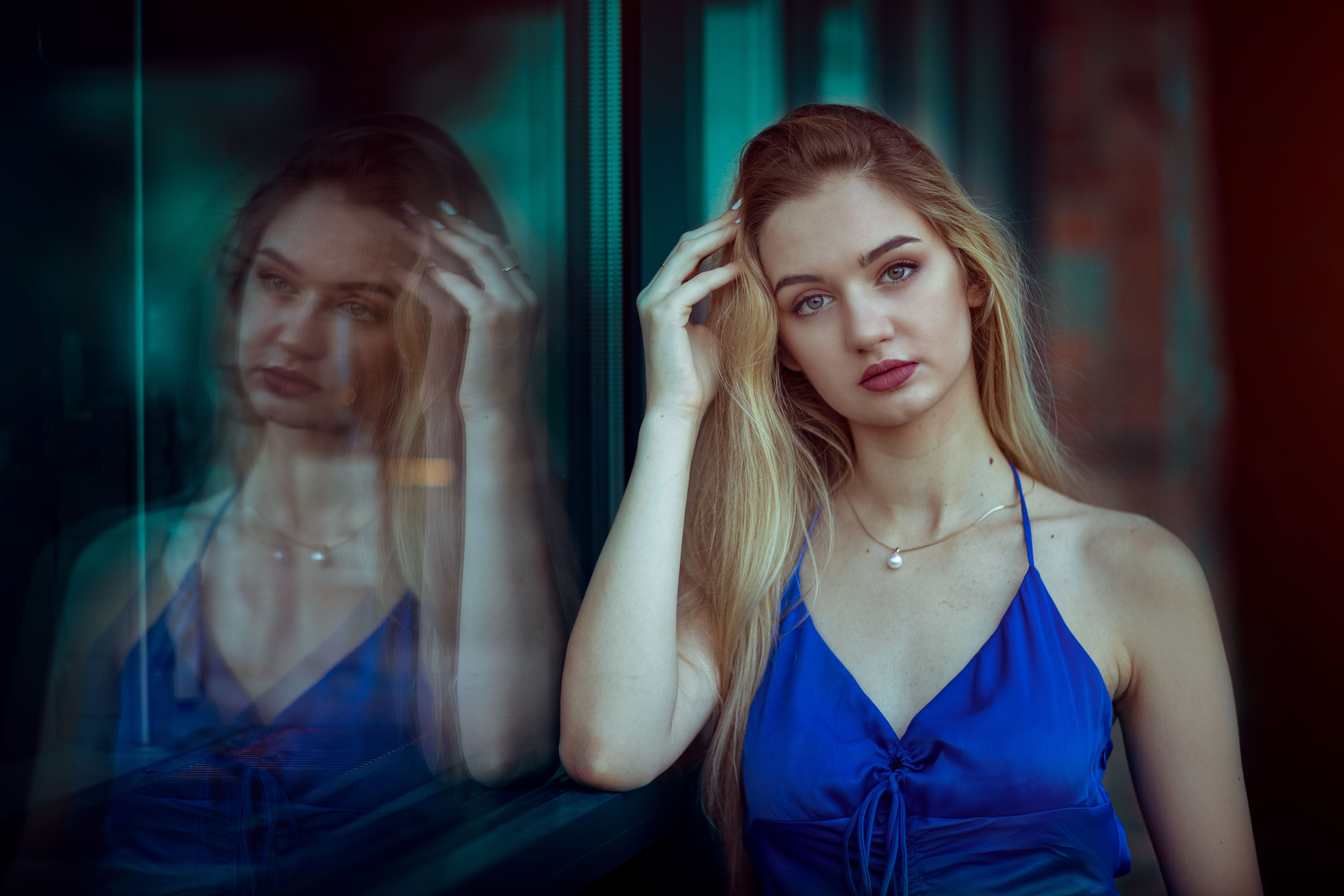 Reflection of Woman on Glass · Free Stock Photo
