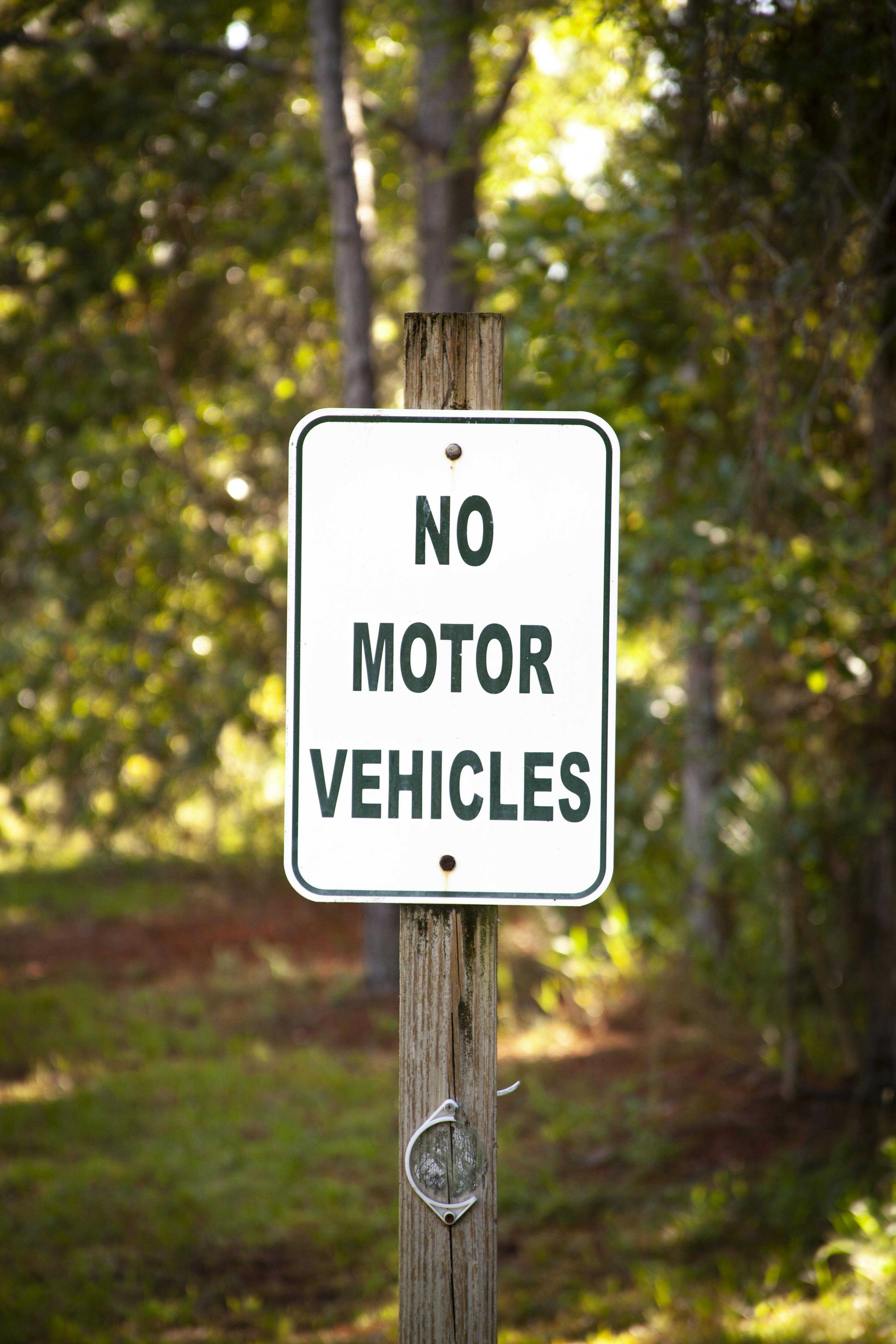 No Motor Vehicles Signage · Free Stock Photo