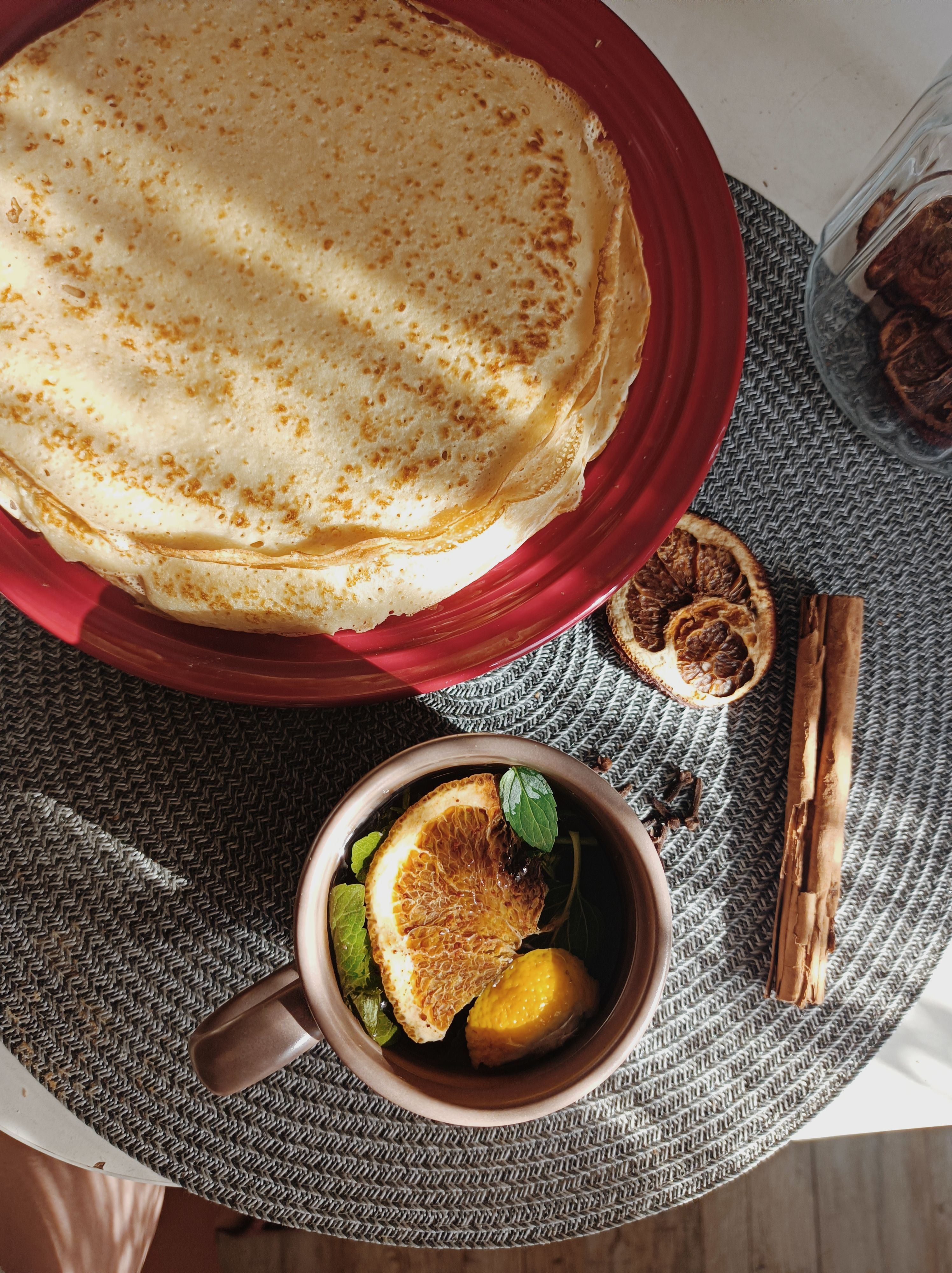 Pancakes and Tea with Fruit · Free Stock Photo
