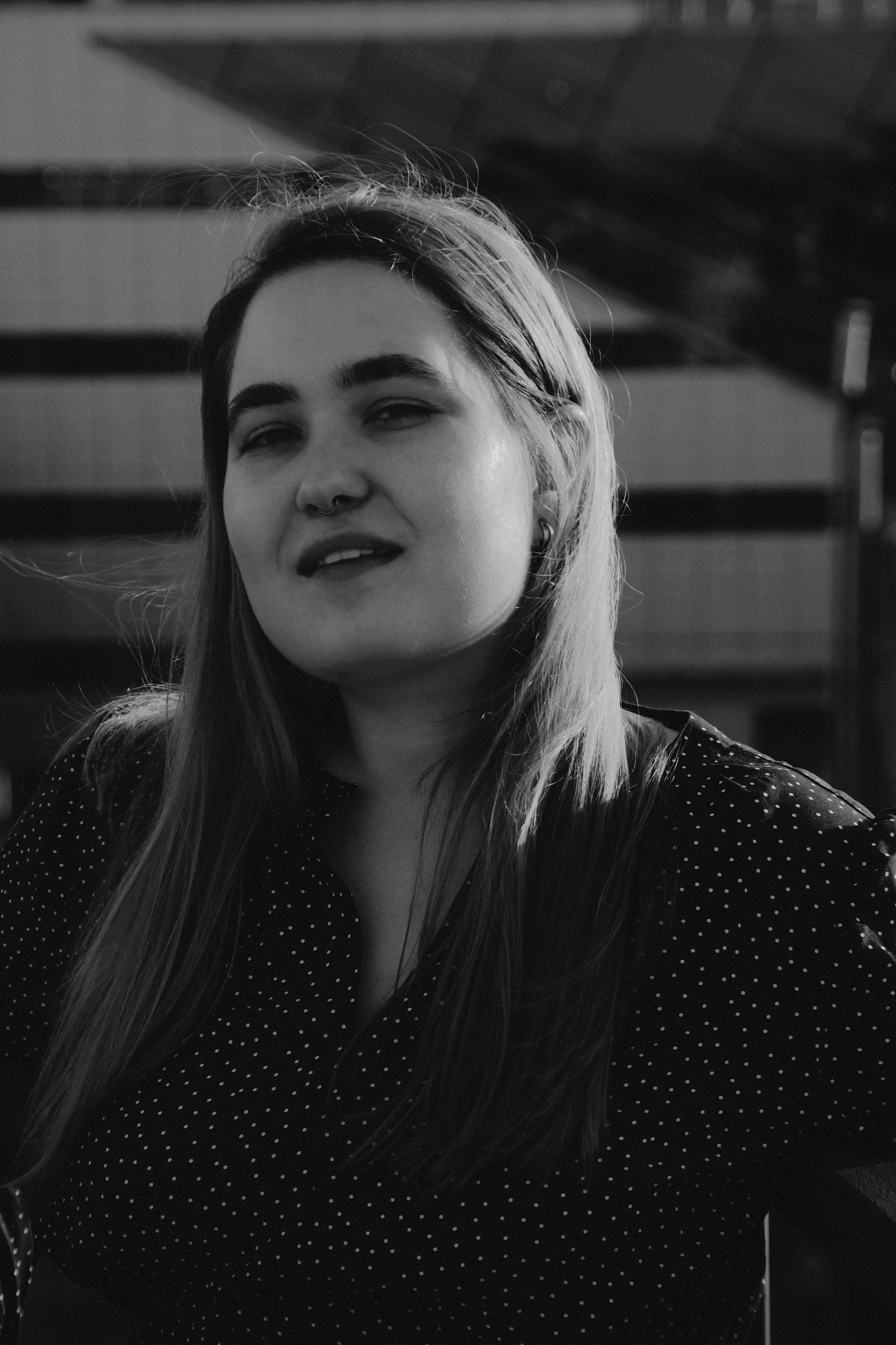 Grayscale Portrait of a Woman · Free Stock Photo