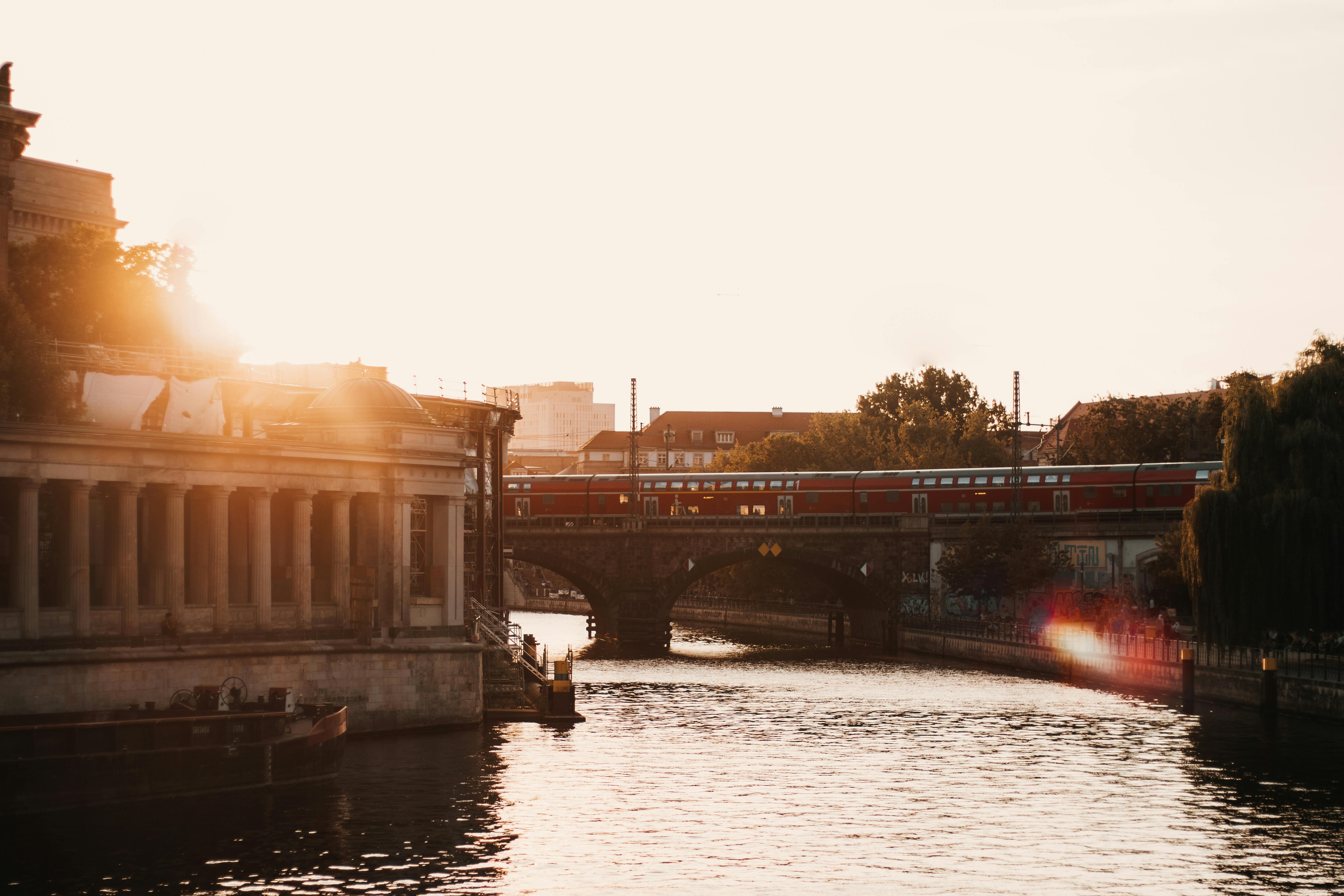 Train on Bridge over River · Free Stock Photo