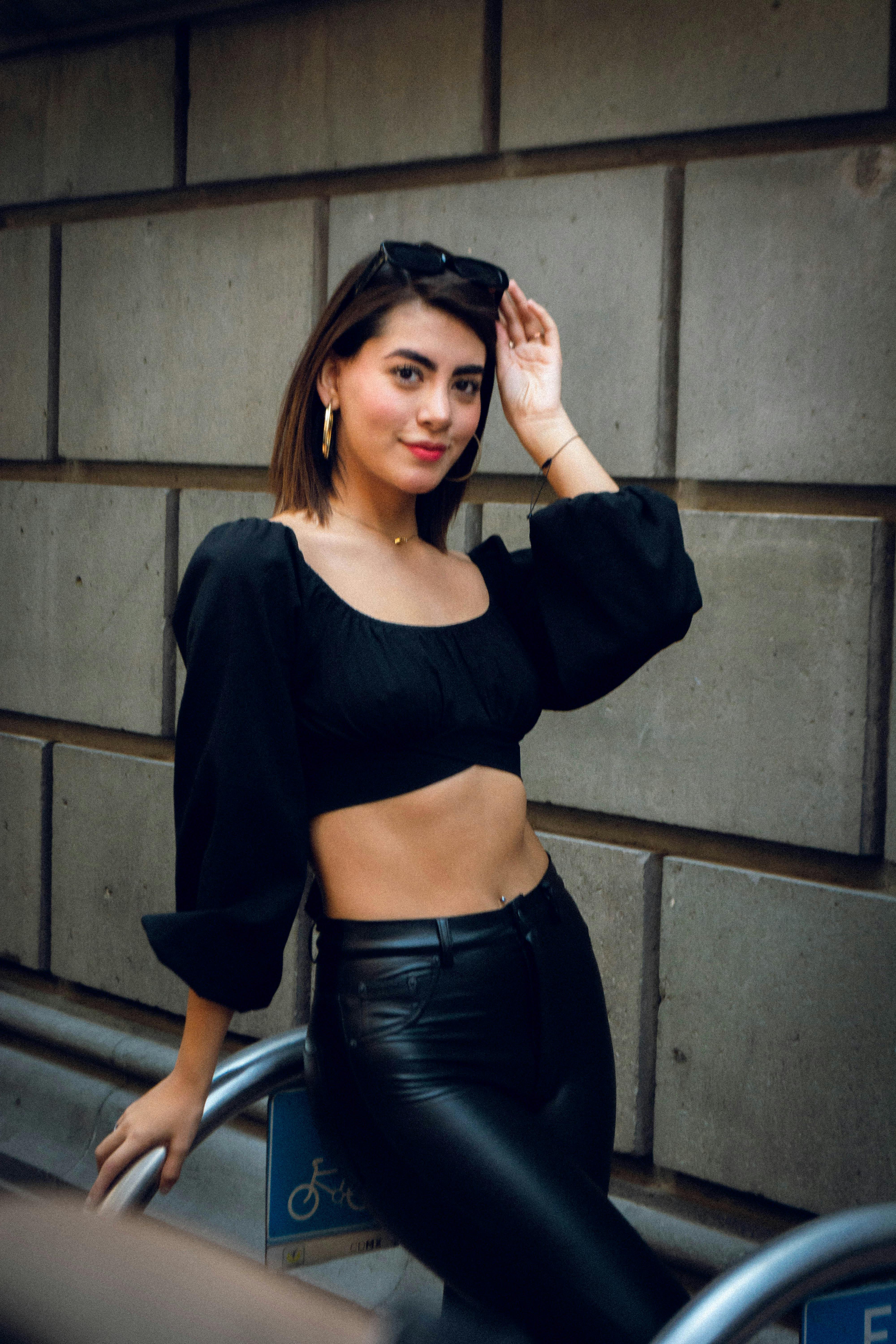 Beautiful Woman Wearing Black Crop Top · Free Stock Photo