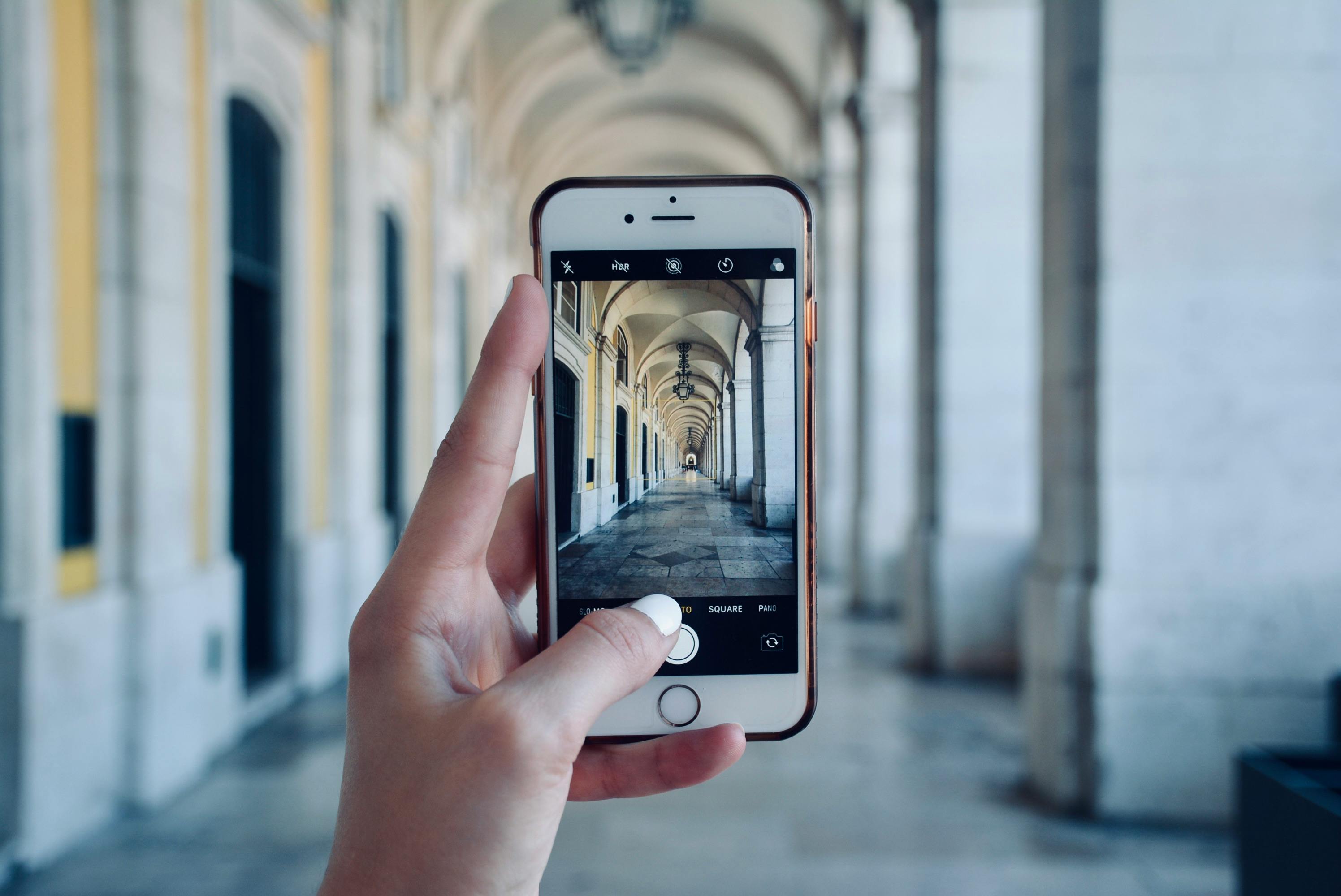 Hand Holding Cellphone with Picture · Free Stock Photo