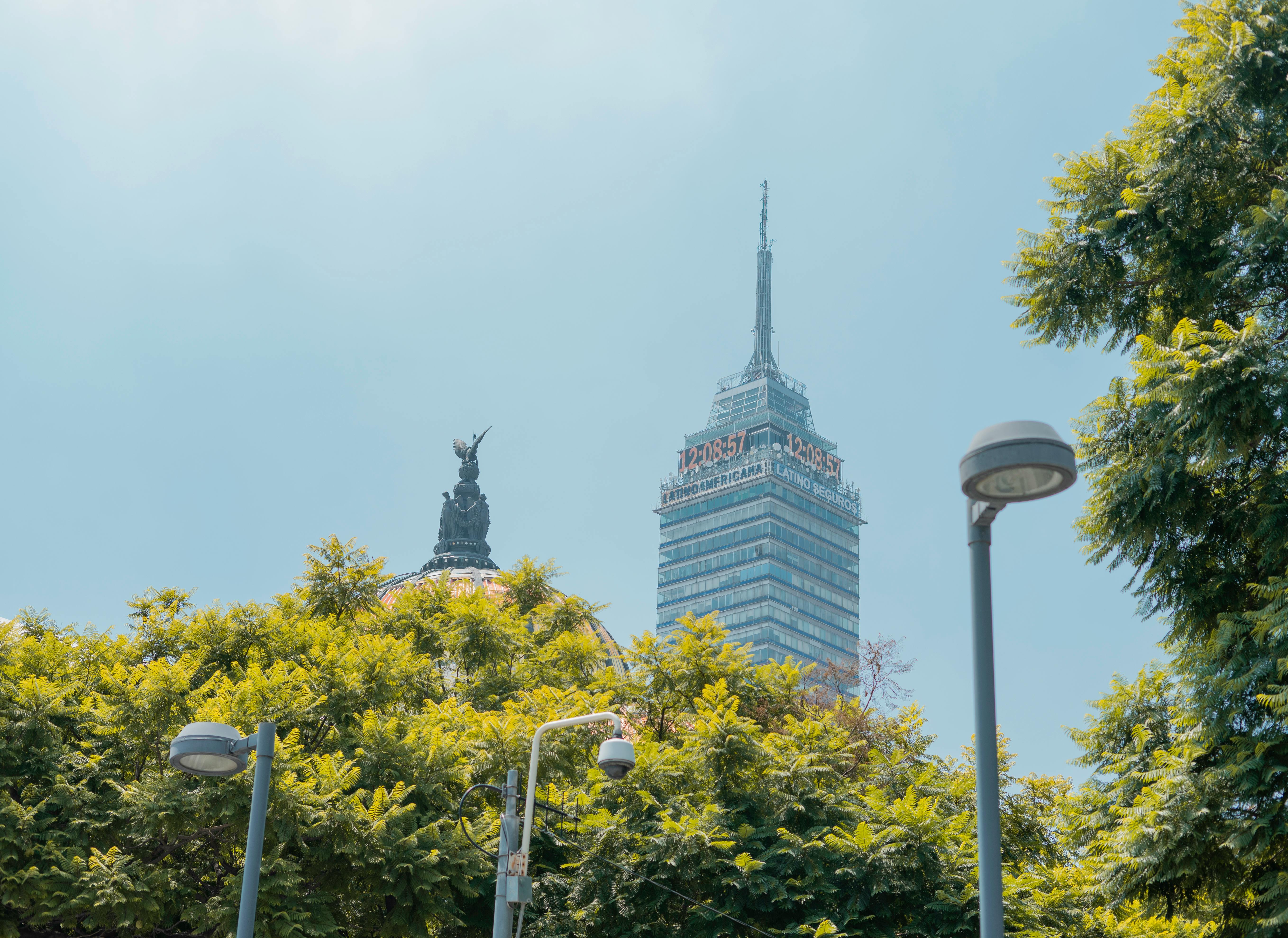 Low Angle Shot of the Latino Americano Building Tower in Mexico City ...