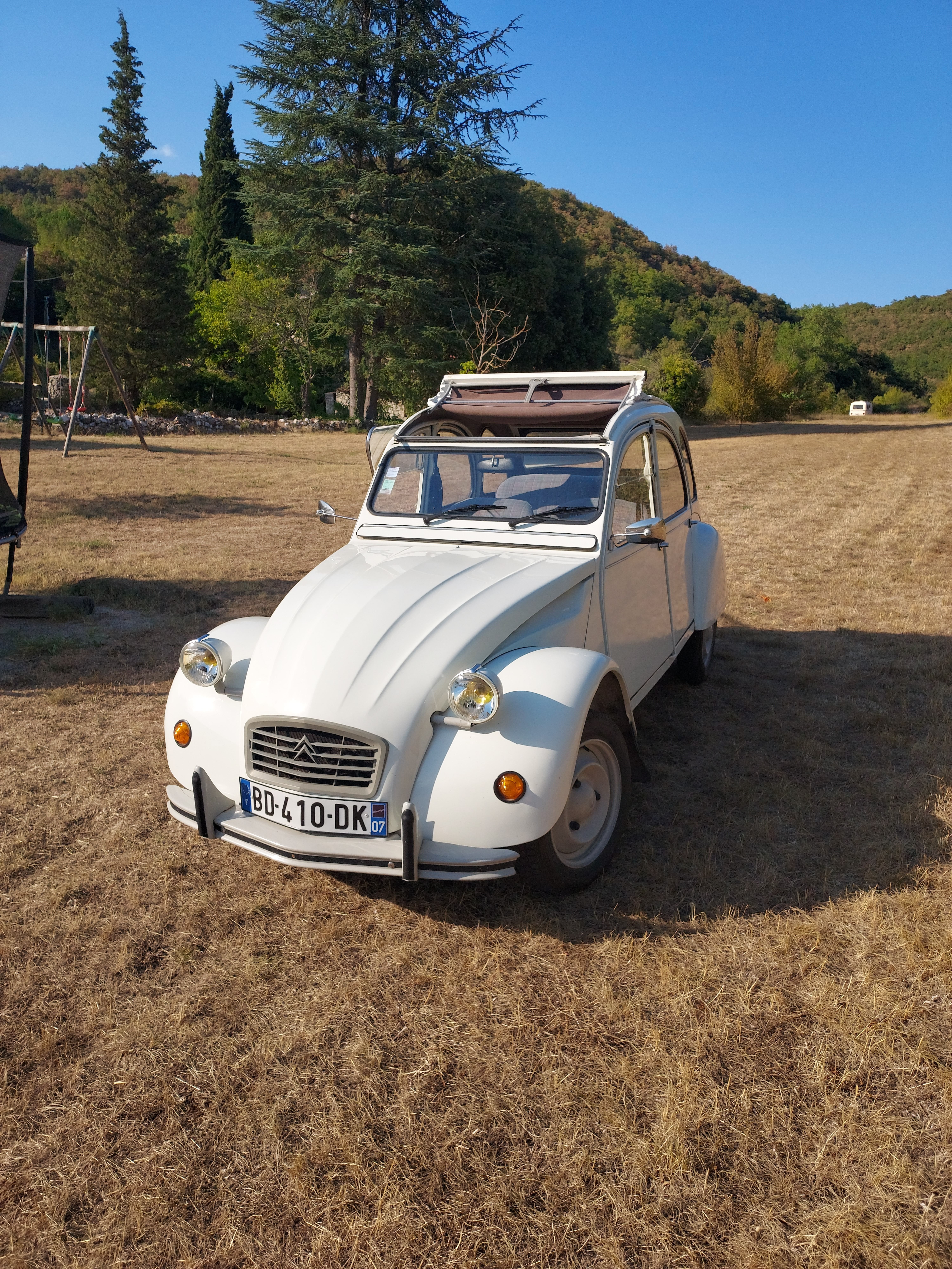 A White Volkswagen Beetle on Brown Field · Free Stock Photo