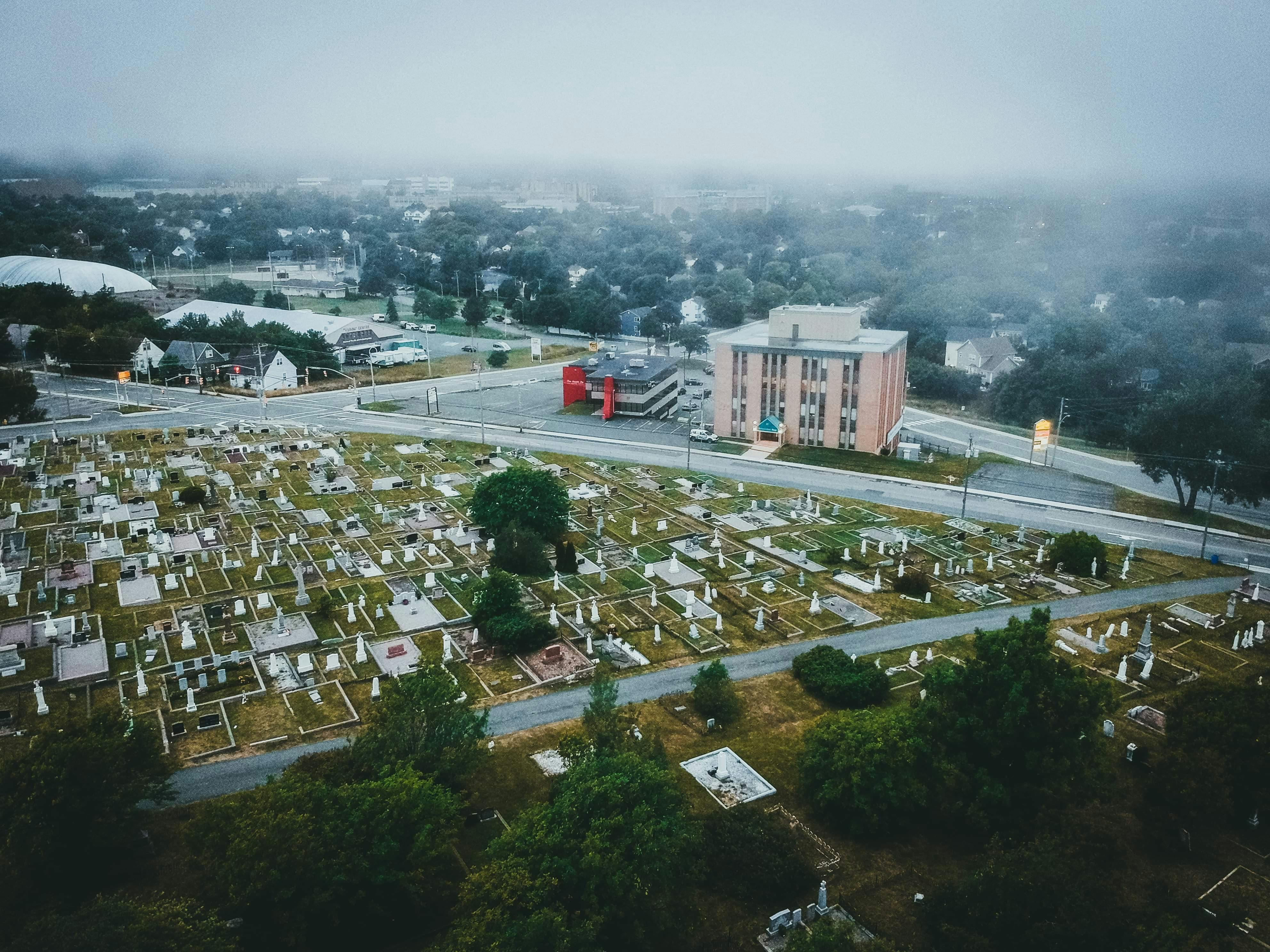 Drone Shot of a Cemetery · Free Stock Photo