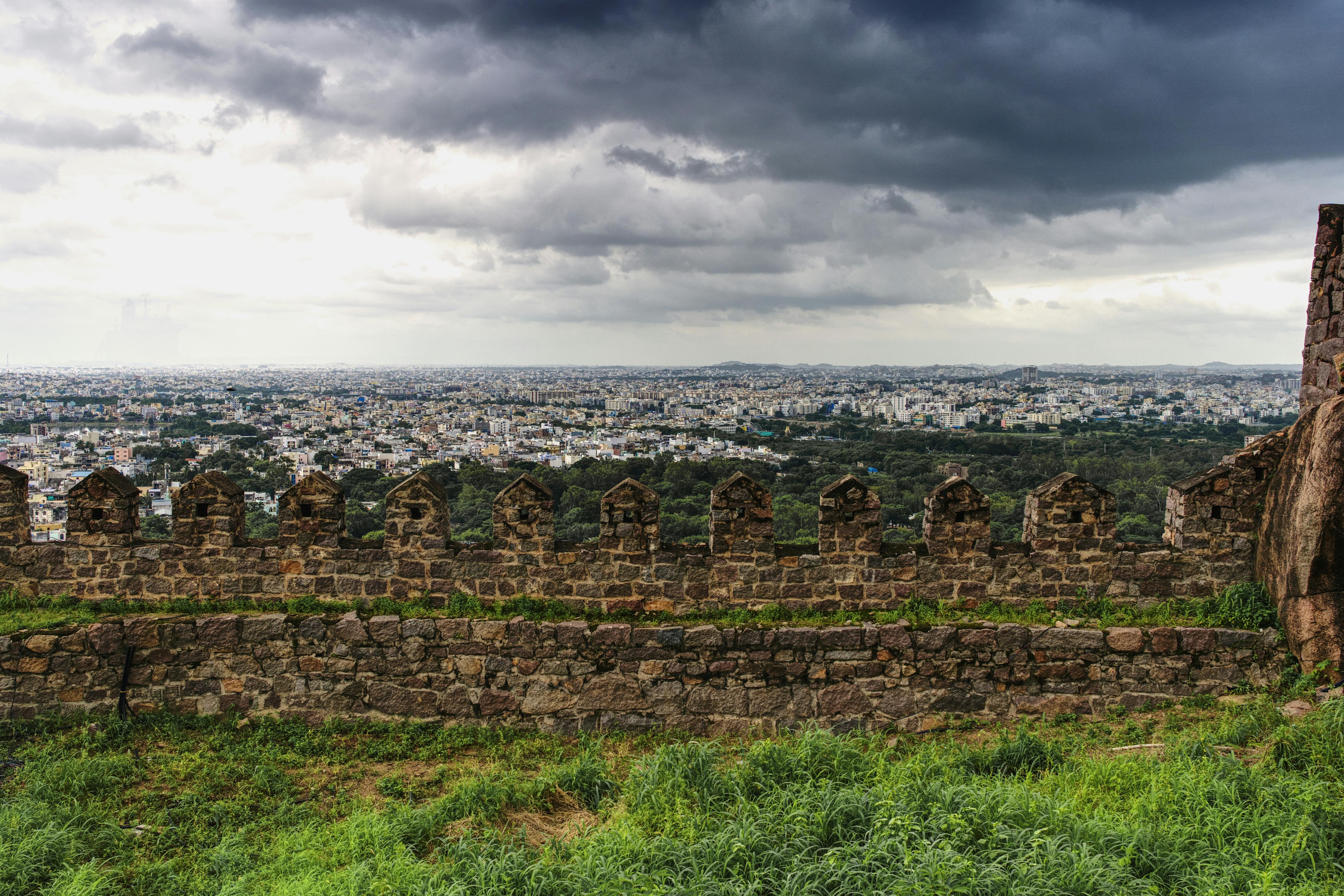 Cityscape from behind the Fortification on a Hill · Free Stock Photo