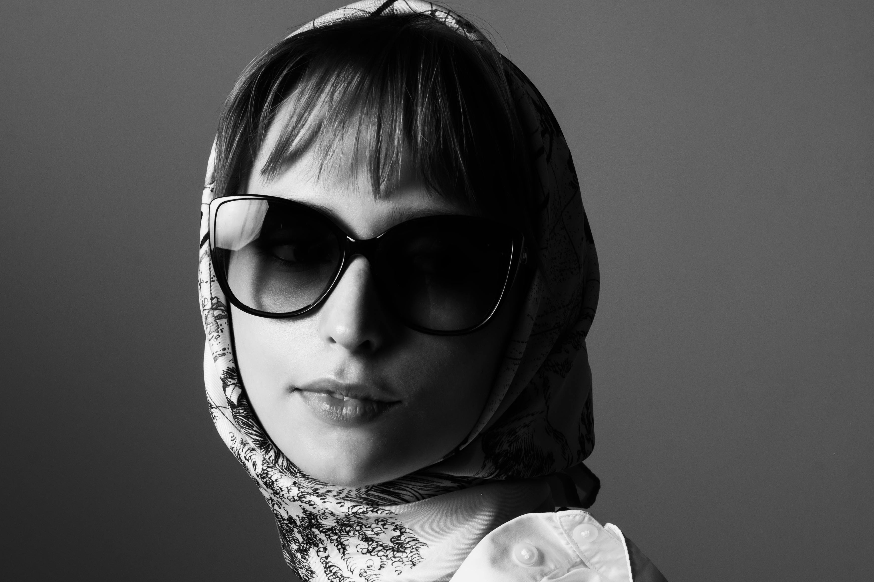 Black and White Portrait of Woman with Head Back · Free Stock Photo