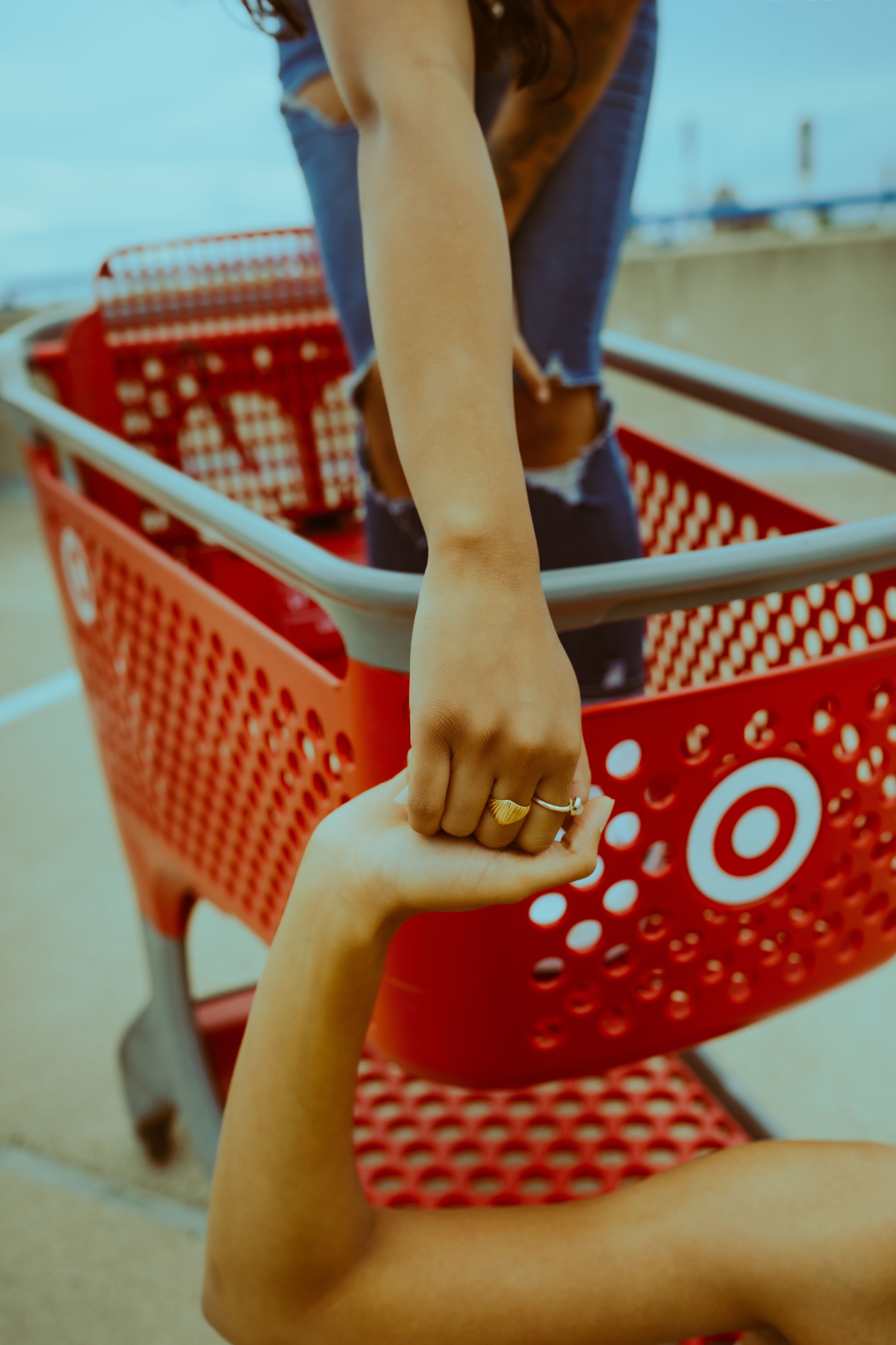 A Person Holding a Shopping Cart · Free Stock Photo