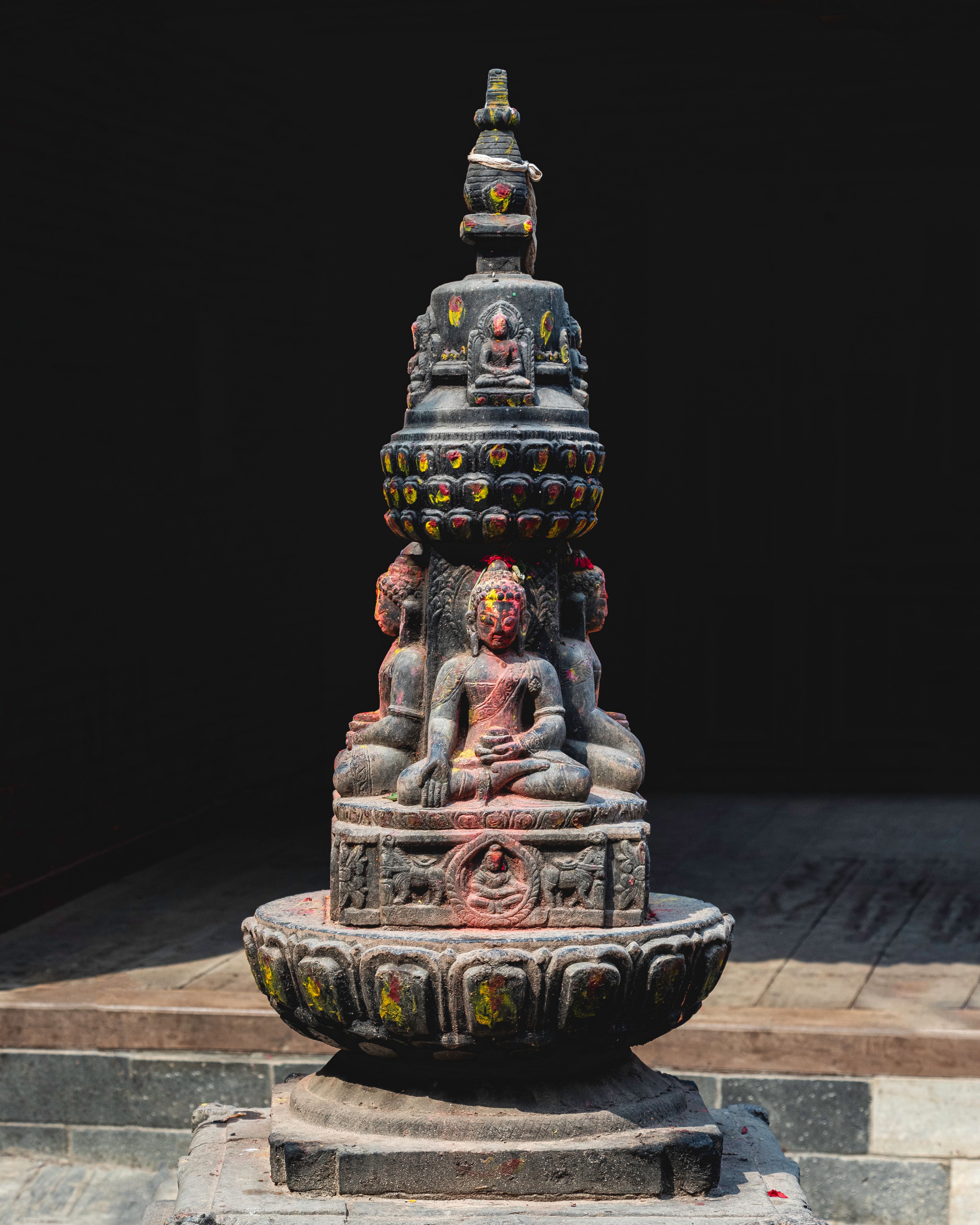 Painted Sculpture with Buddha · Free Stock Photo