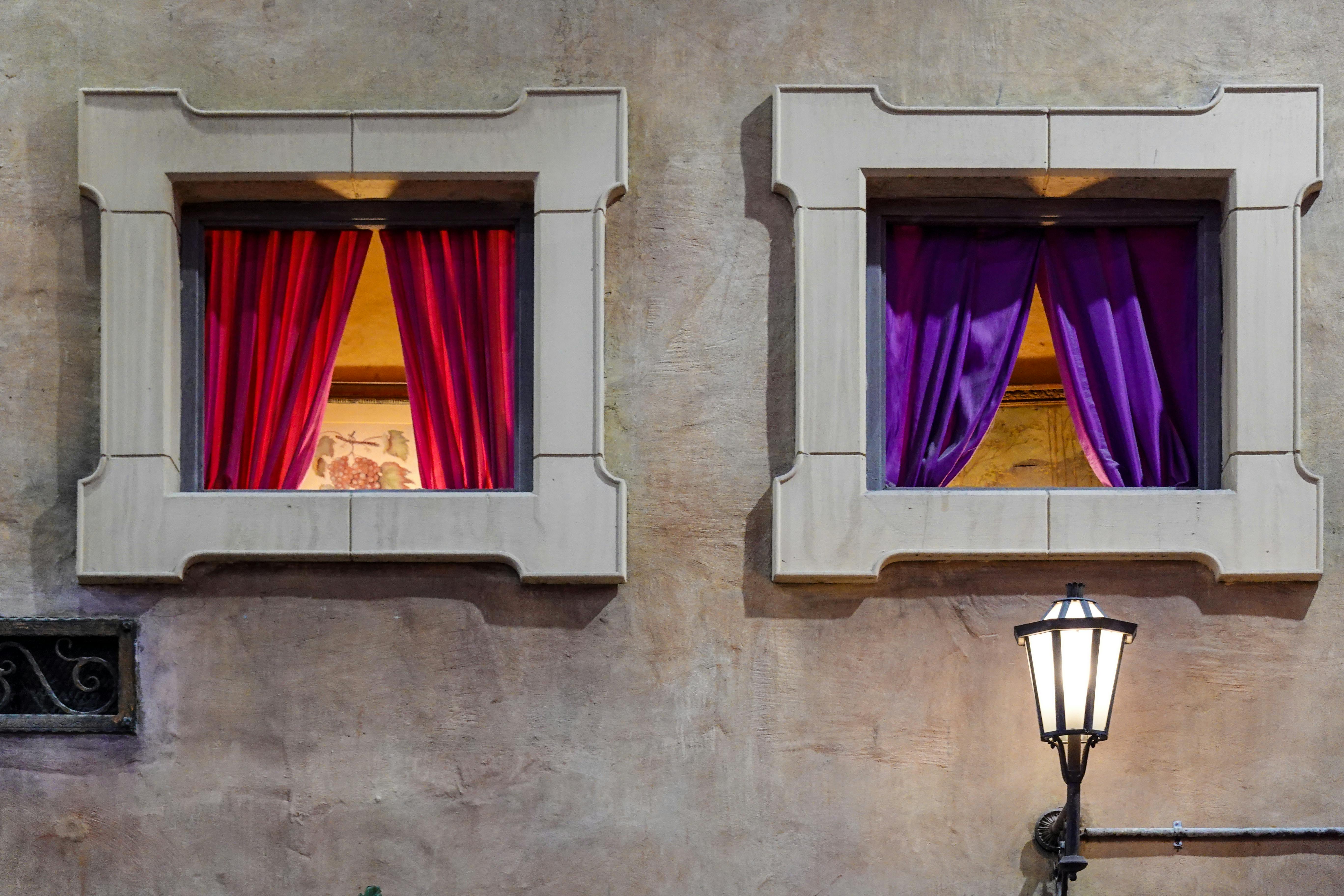 Colorful Curtains in Windows · Free Stock Photo