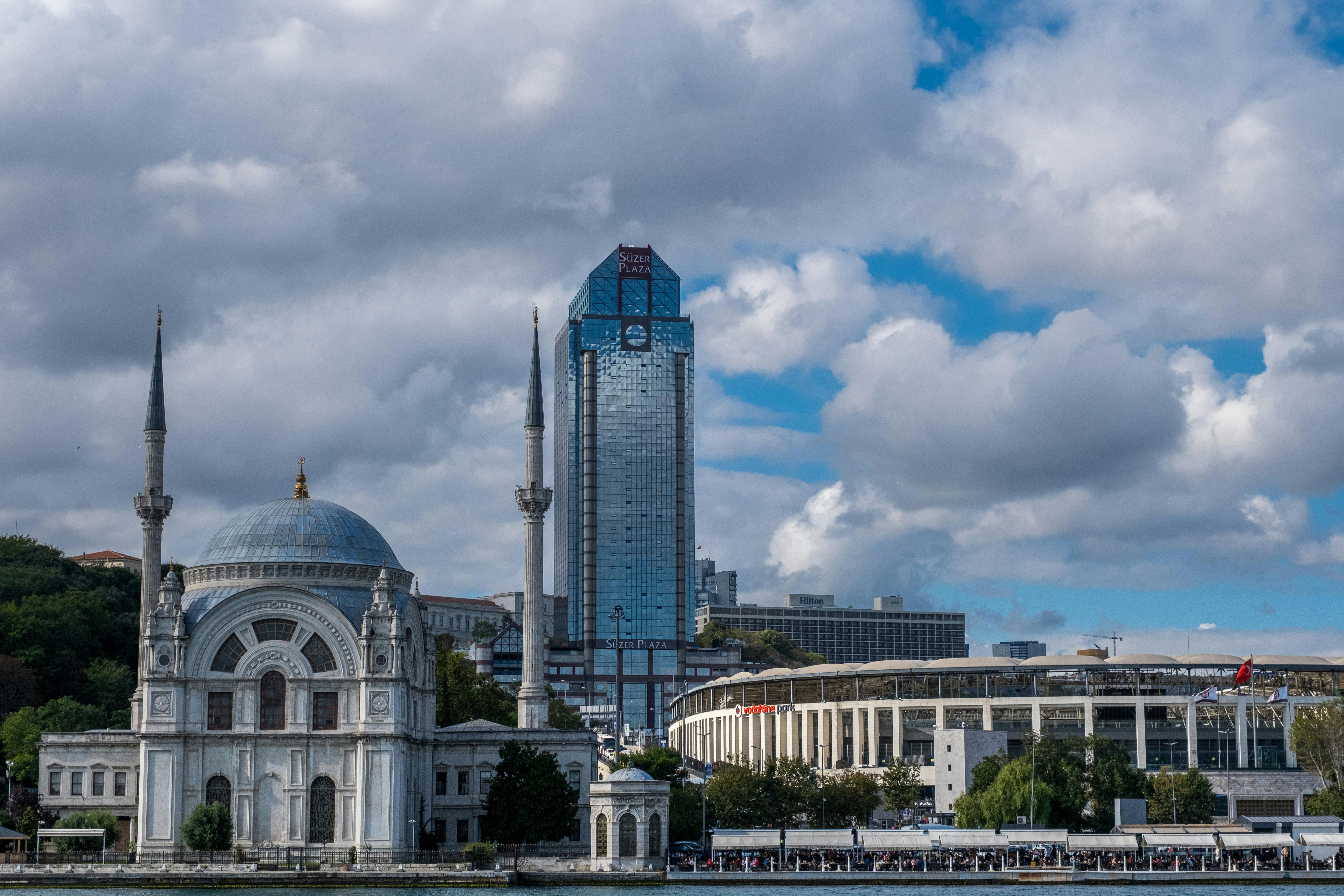 Dolmabahce Mosque and Istanbul City · Free Stock Photo
