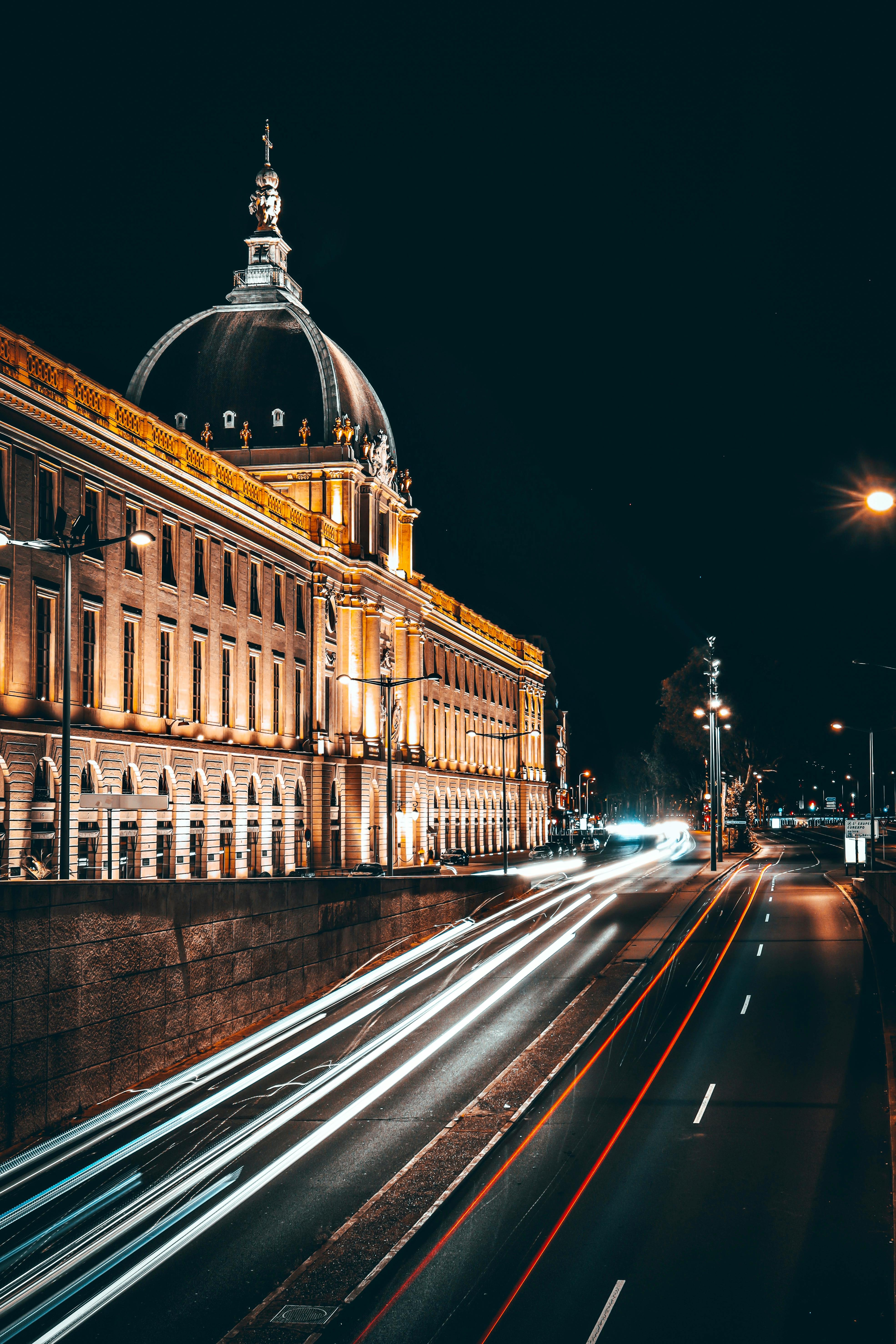 Illuminated Building During Night Time · Free Stock Photo
