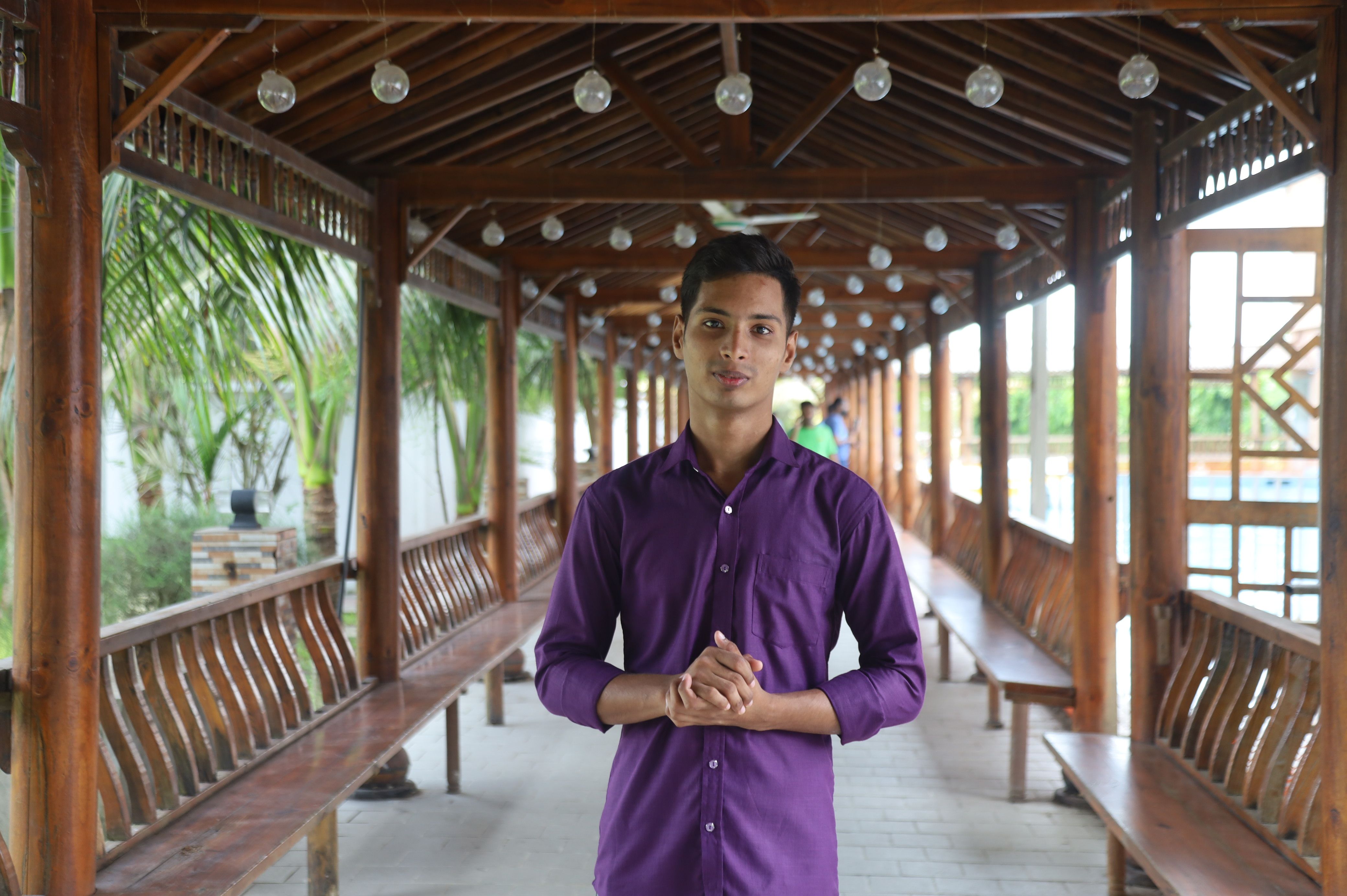 Man in Violet Long Sleeves · Free Stock Photo
