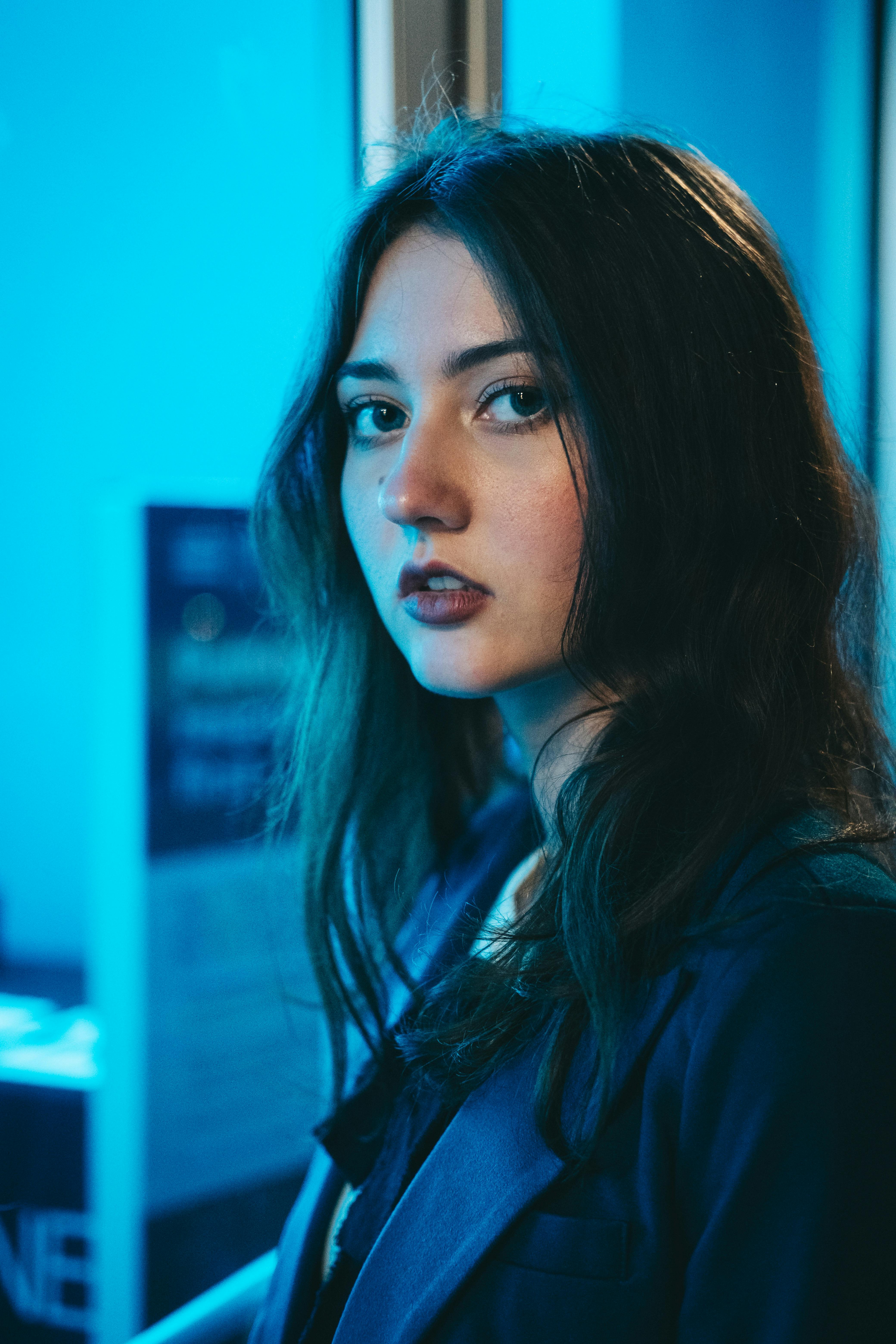 Girl Posing on Street at Night · Free Stock Photo