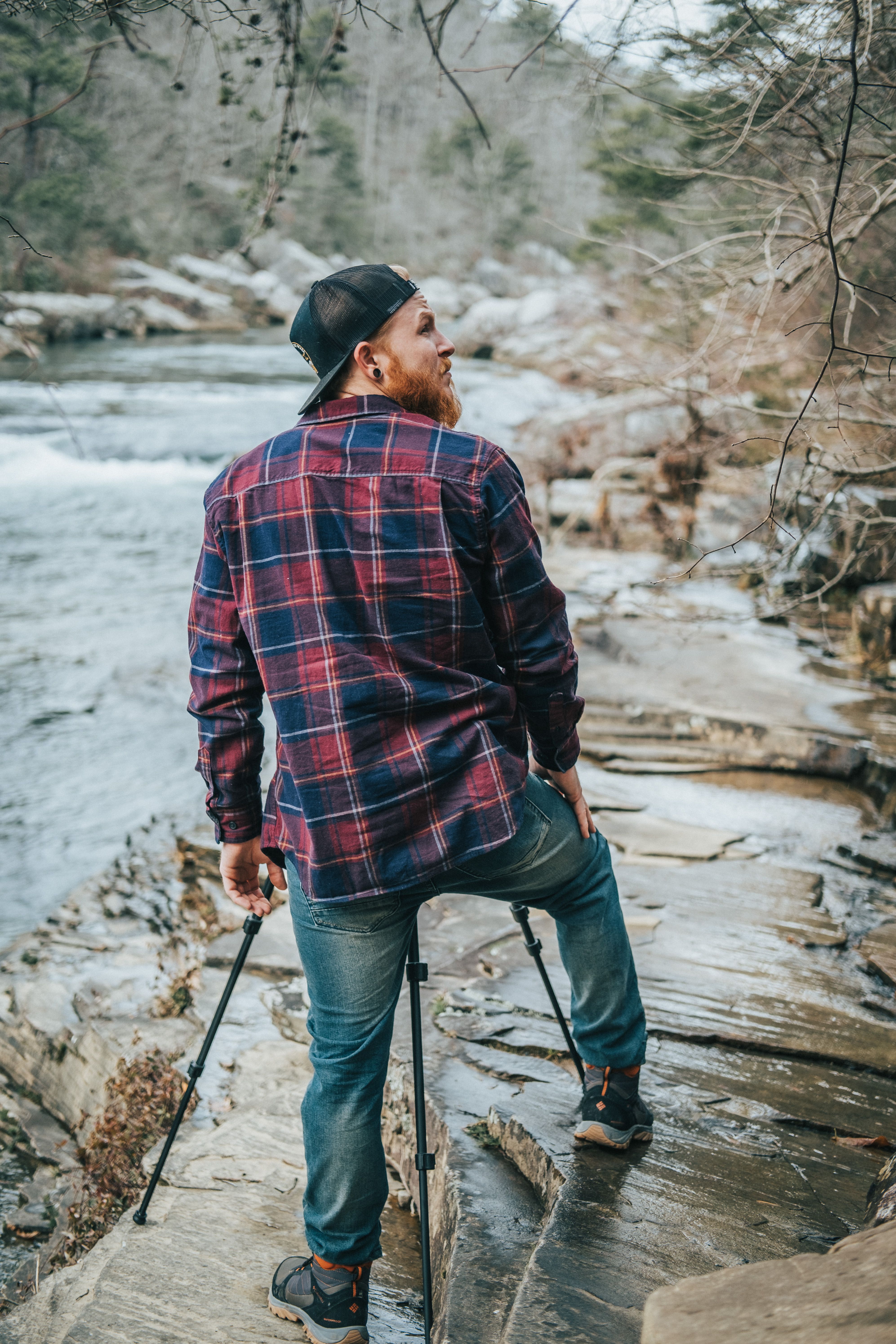 Man Standing in Arid Fall Forest · Free Stock Photo