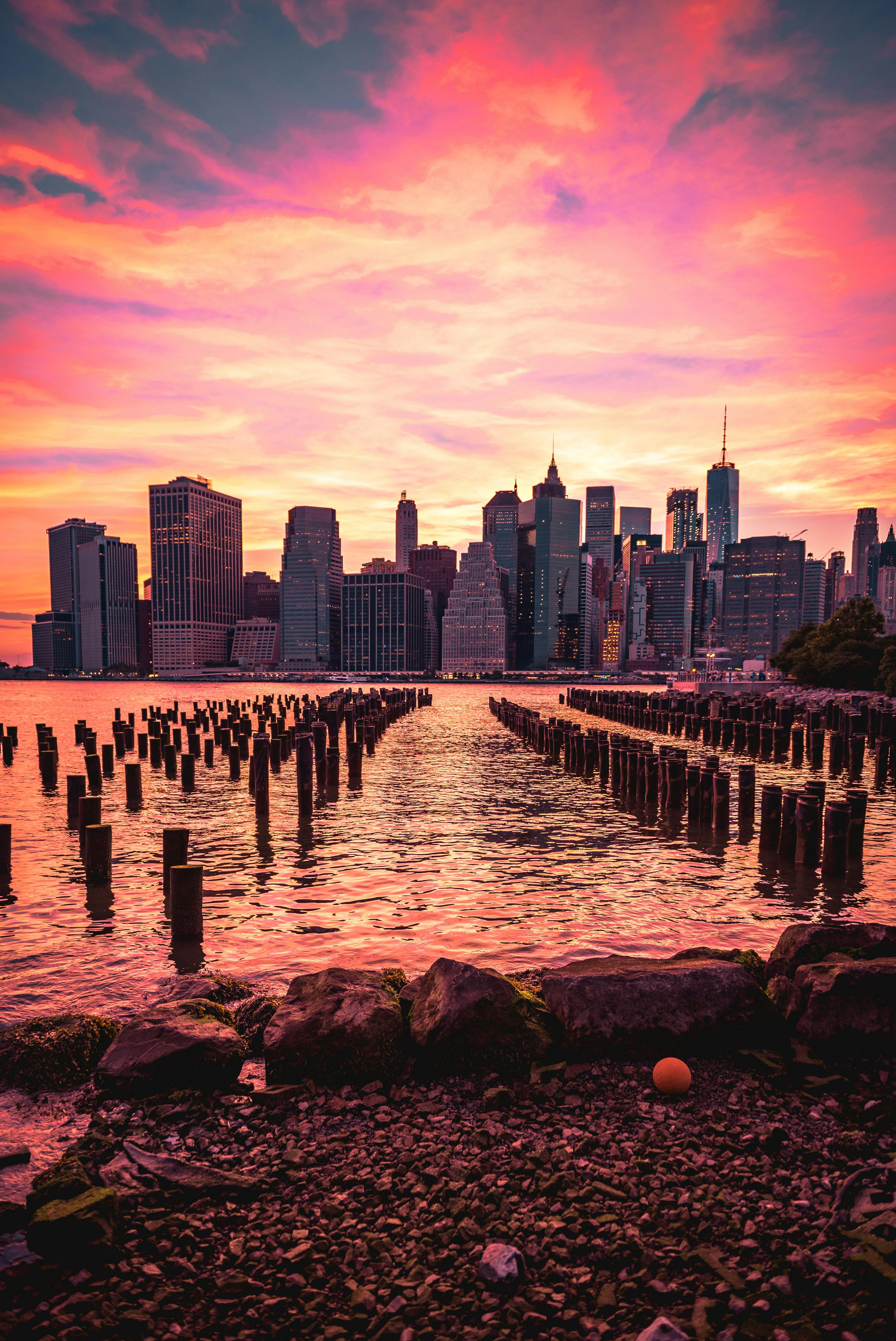 Scenic View of City Skyline during Sunset · Free Stock Photo