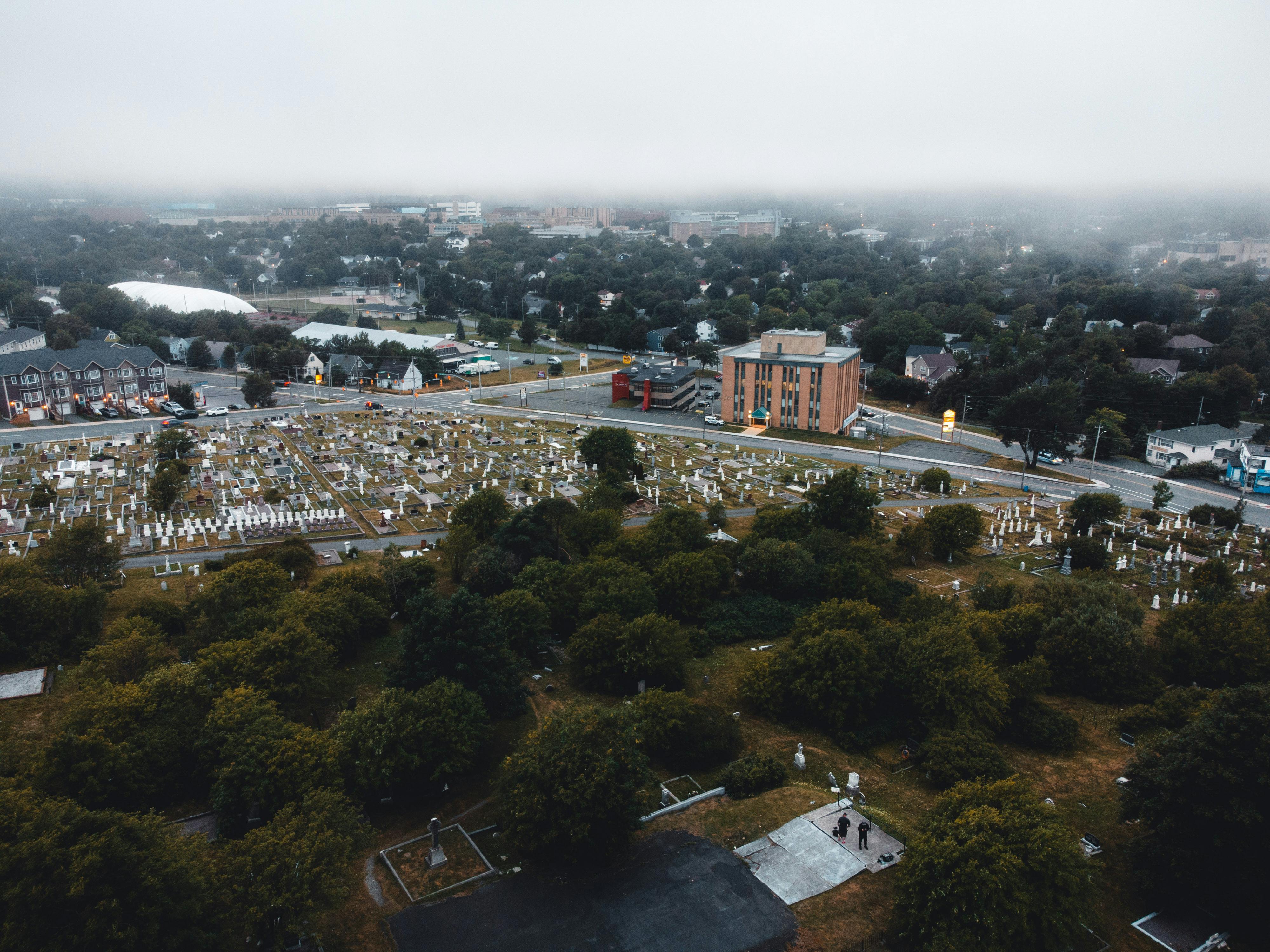 Drone Shot of a Cemetery · Free Stock Photo