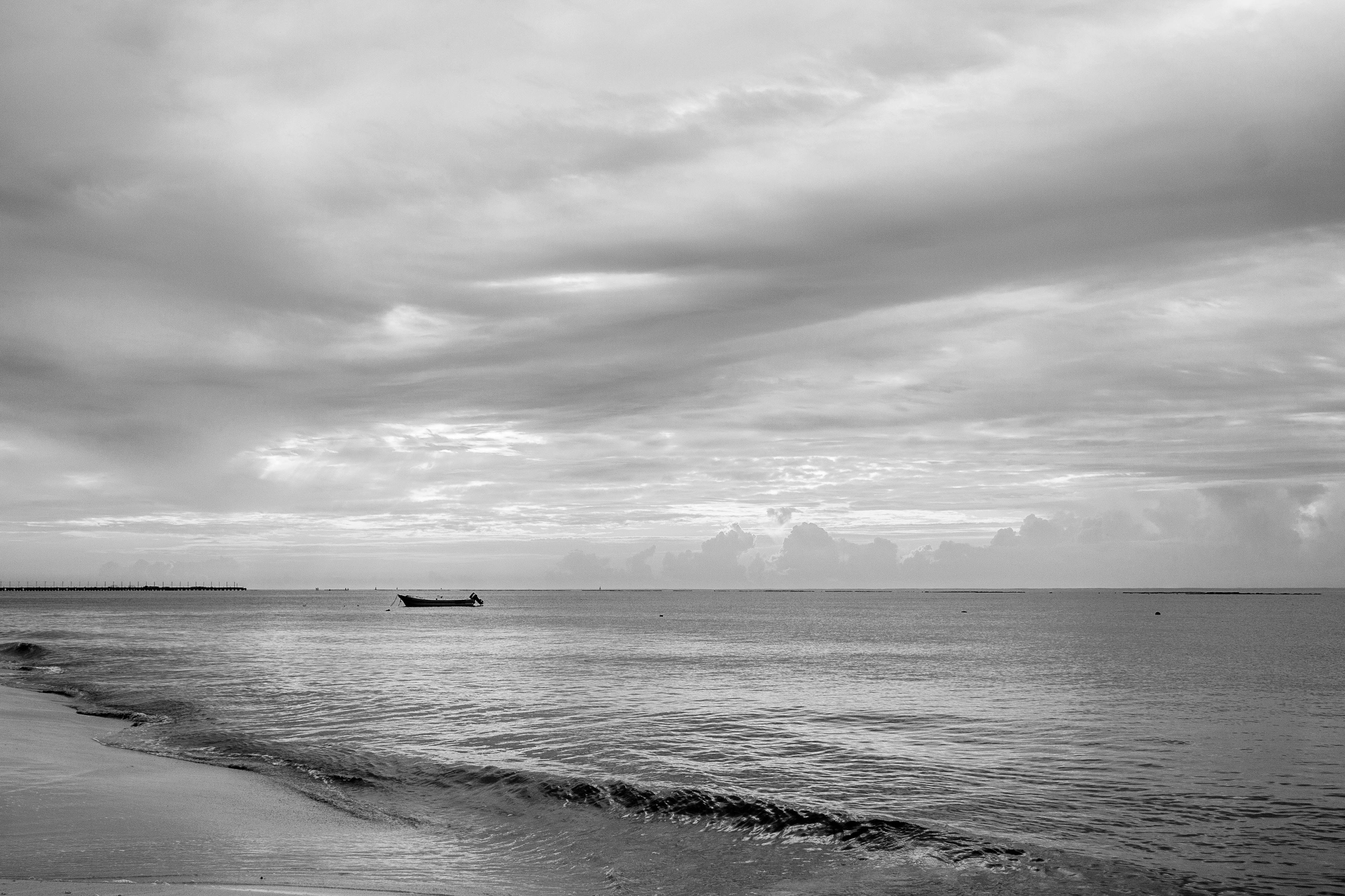 Grayscale Photo Of Sea · Free Stock Photo
