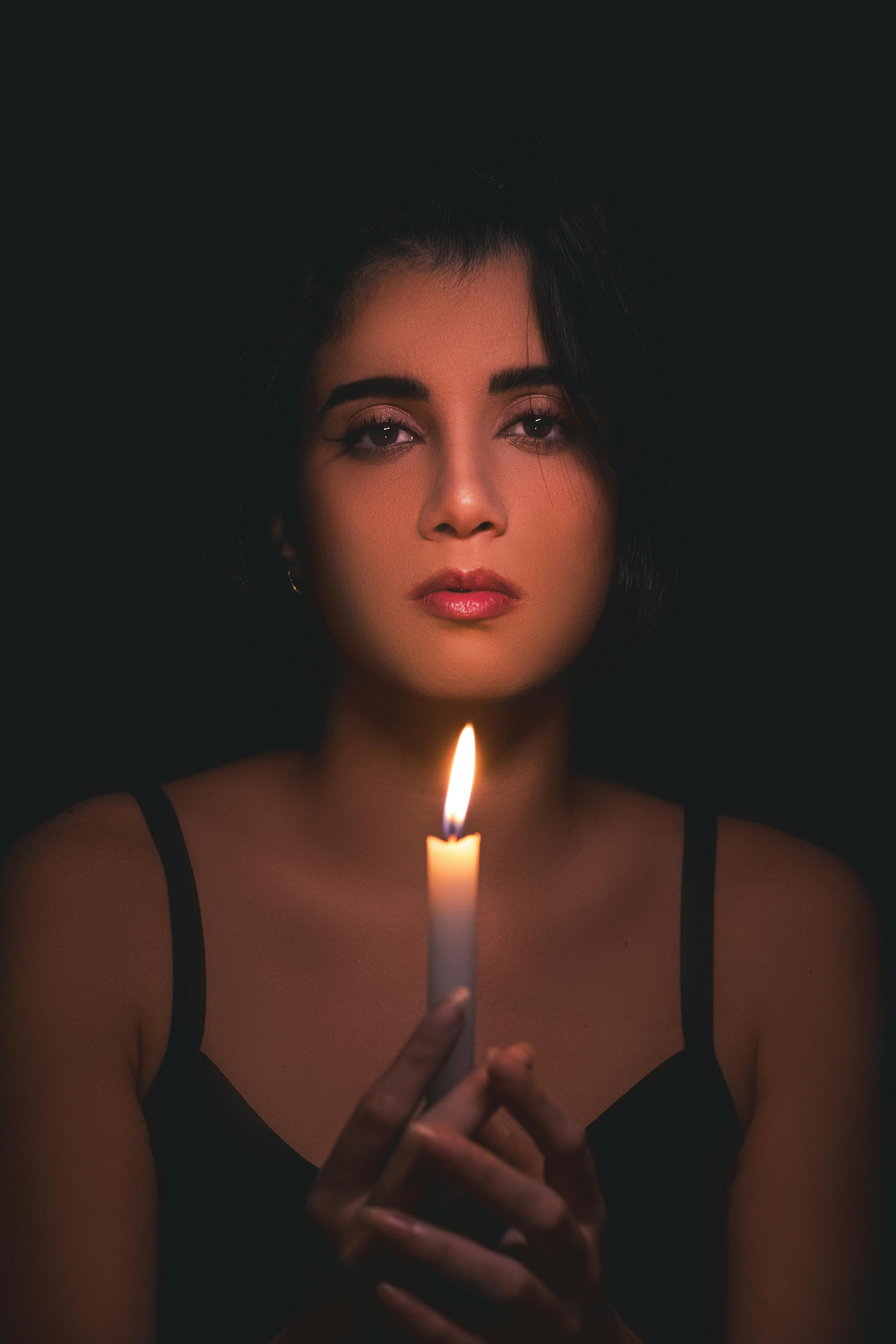 Woman with Wax Candle · Free Stock Photo
