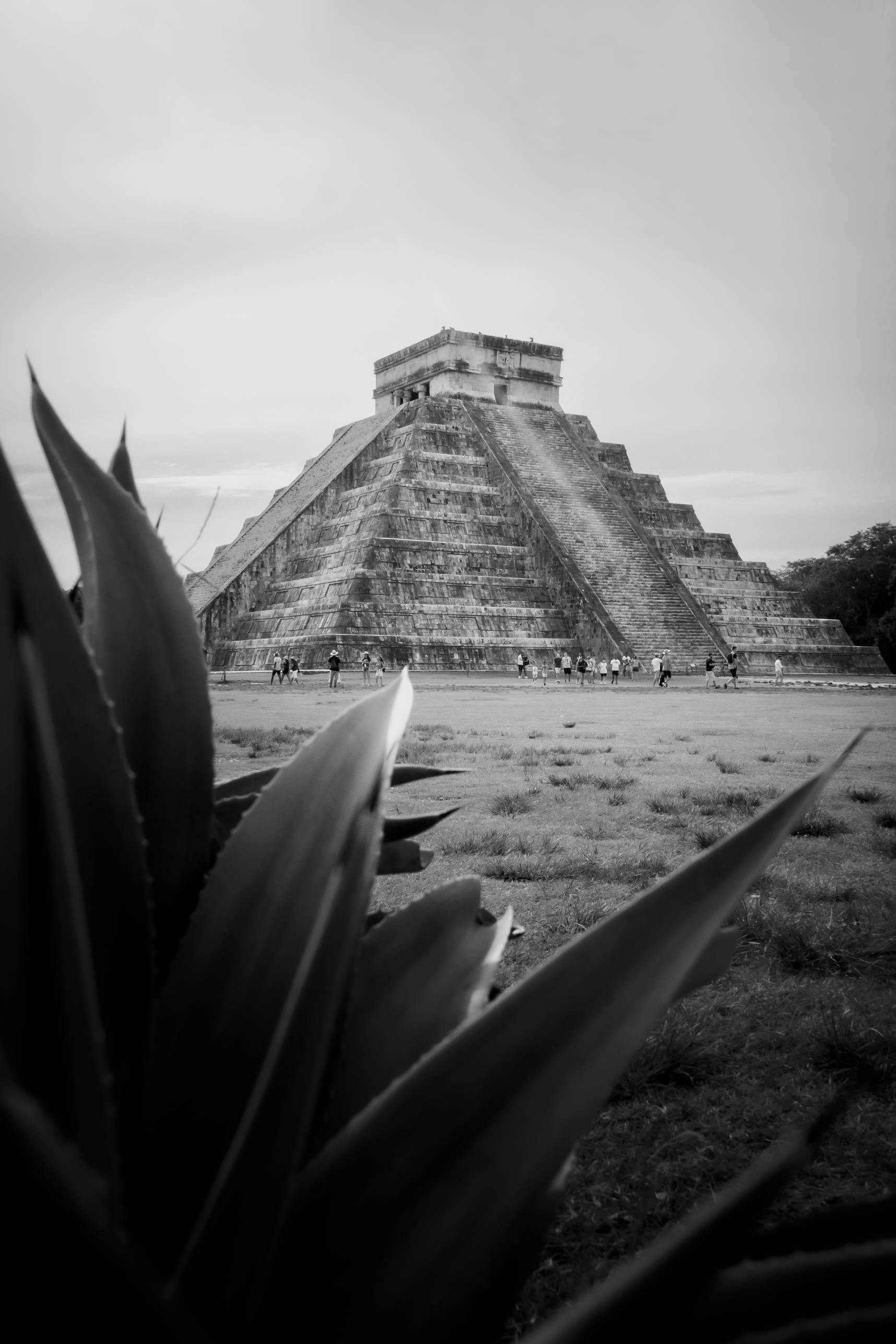 Grayscale Photo of Concrete Pyramid · Free Stock Photo