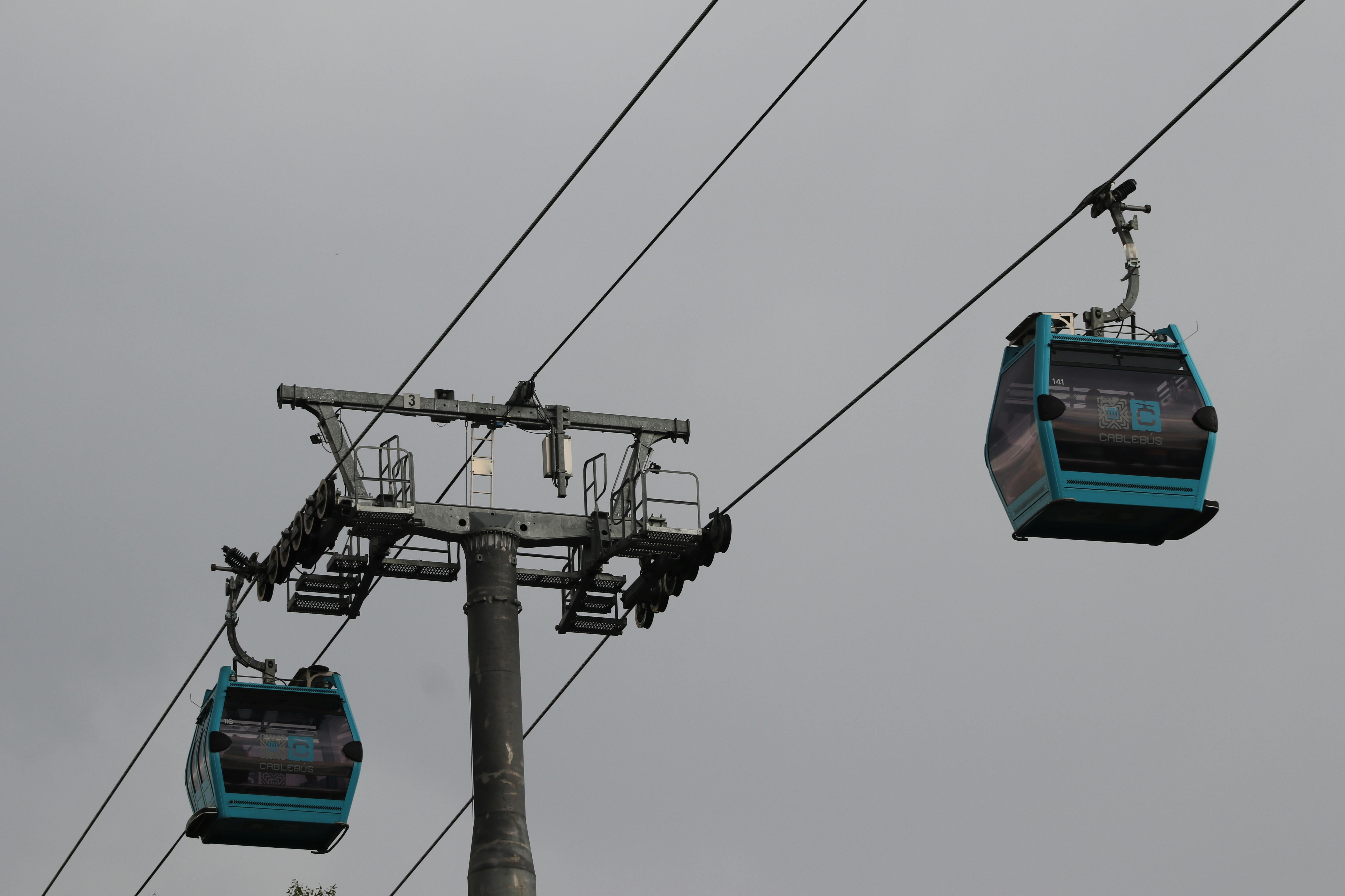Cable Cars Under a Gray Sky · Free Stock Photo