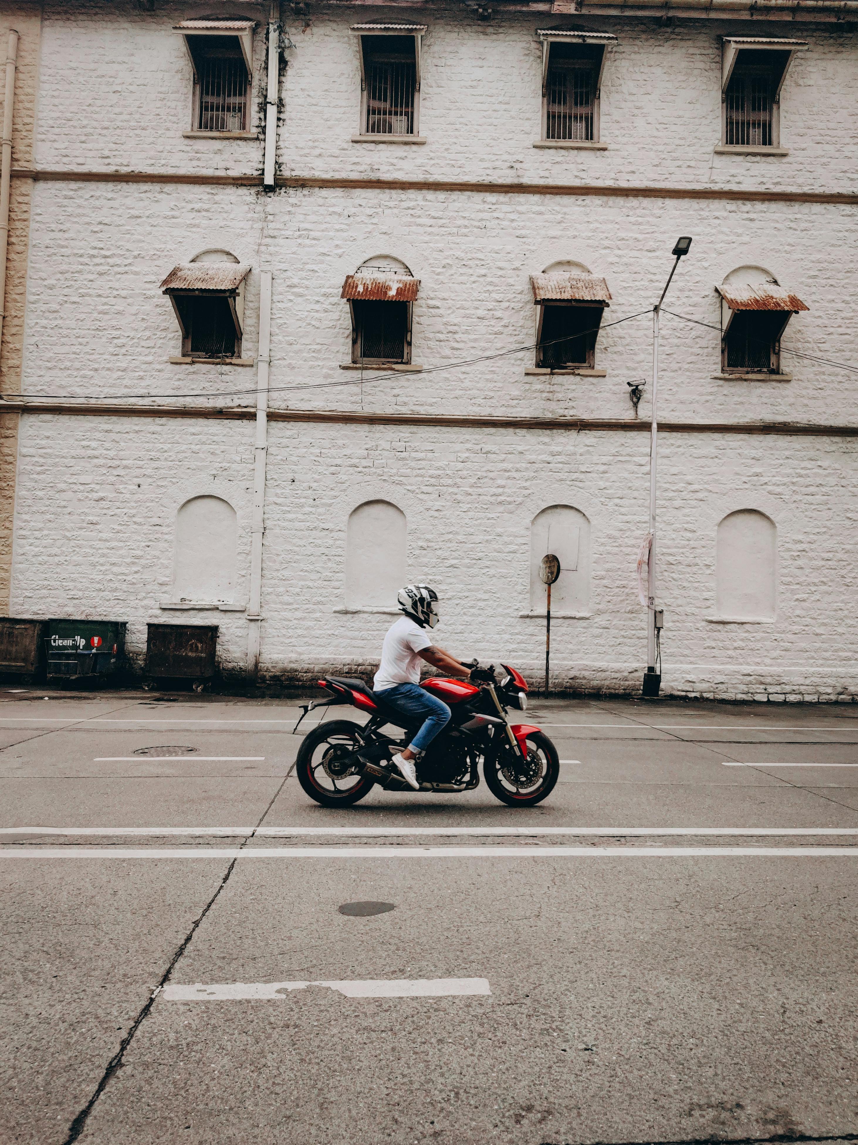 Blue Big Bike on the Road · Free Stock Photo