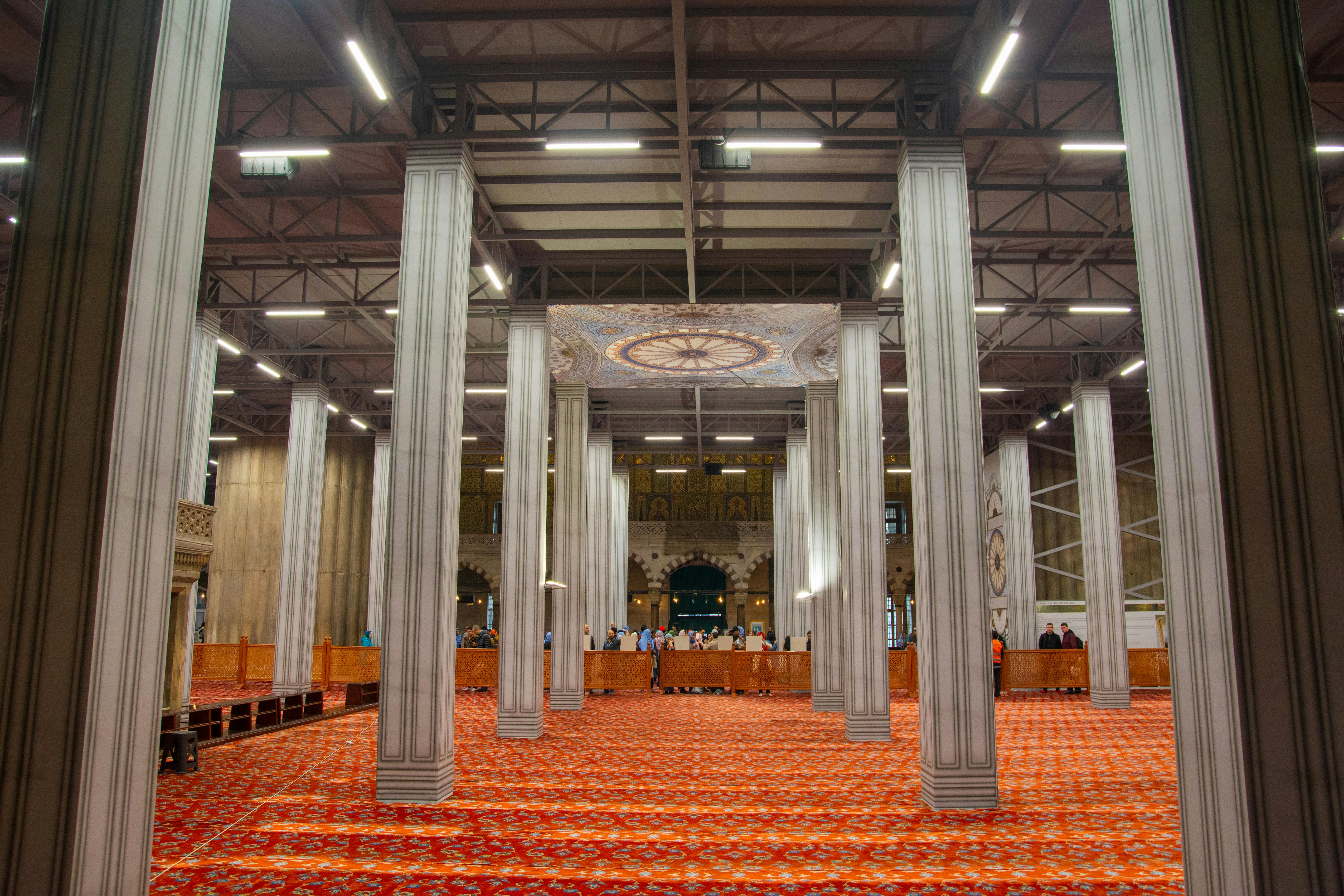 Columns Inside a Mosque Building · Free Stock Photo