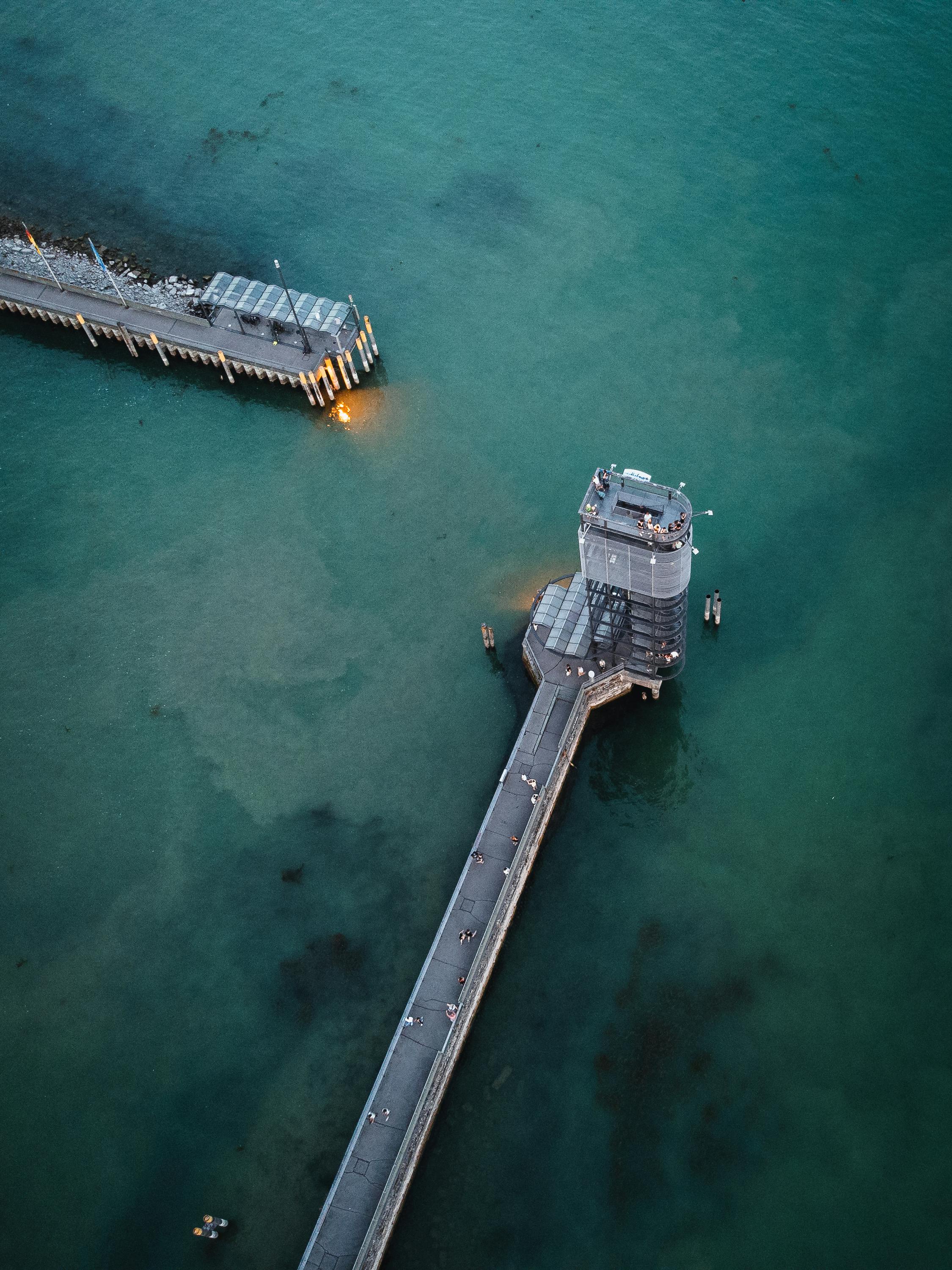 Aerial View of Bridge Overt the Ocean · Free Stock Photo