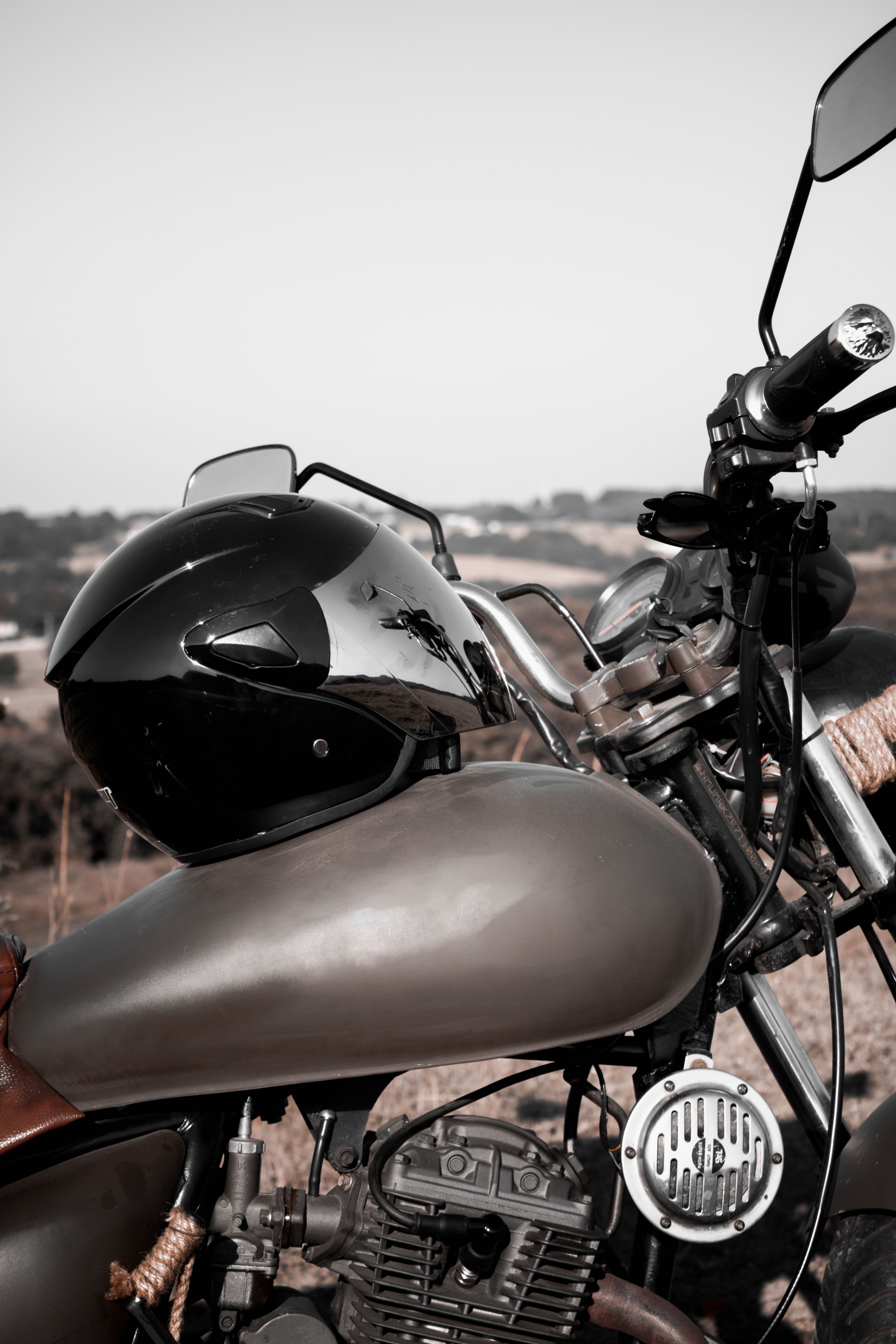 A Helmet on Motorcycle · Free Stock Photo