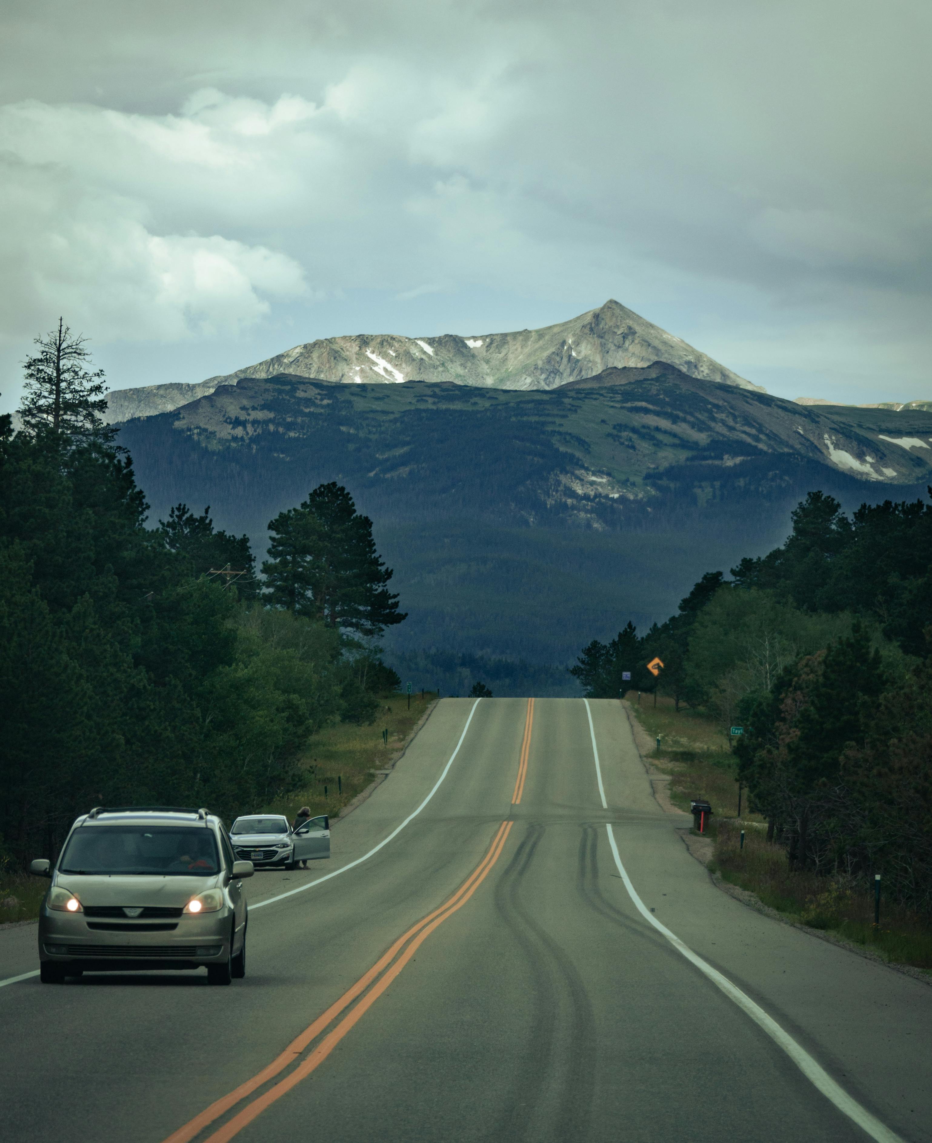 Highway with View on Mountain Range · Free Stock Photo